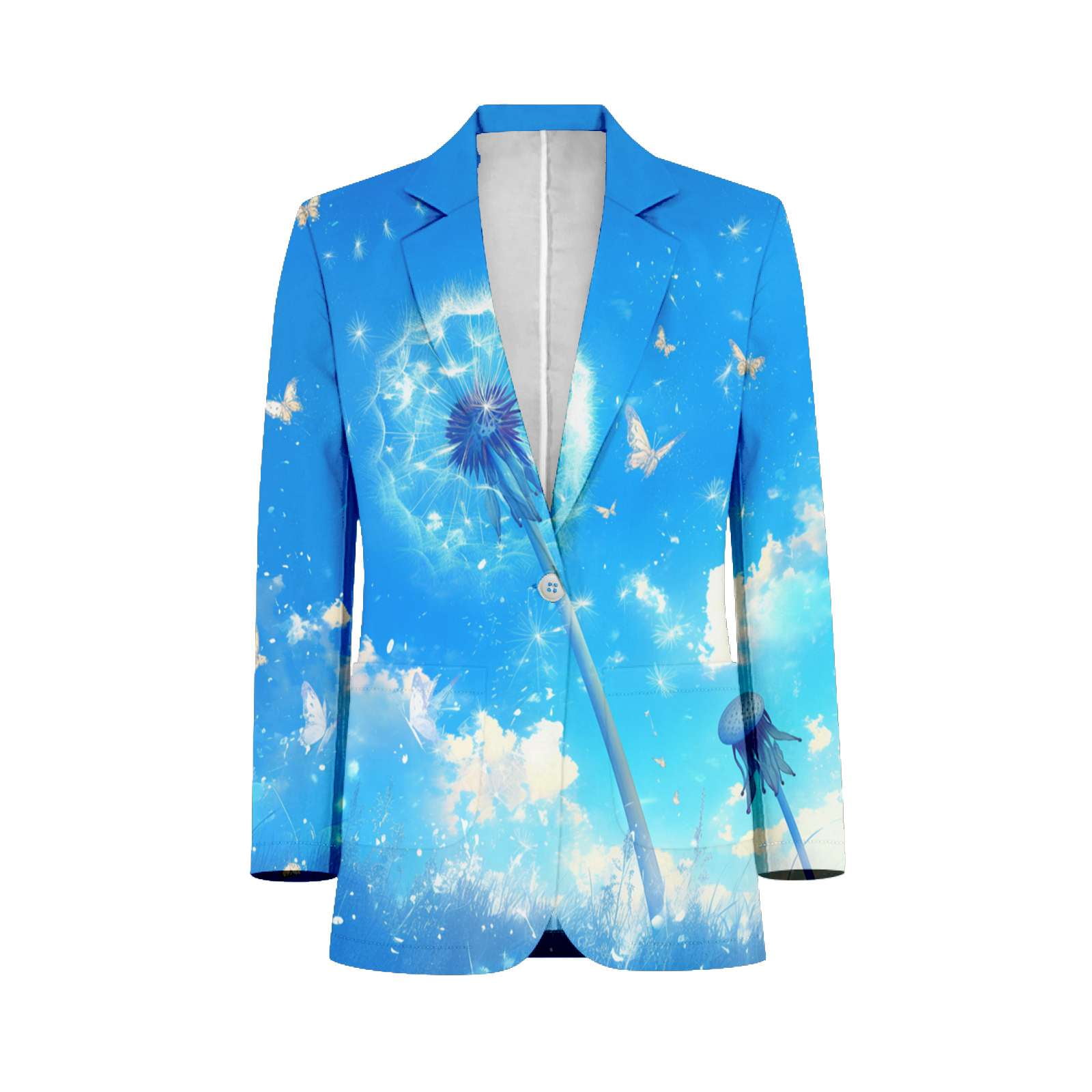 Nature Spring Summer Dandelion Blue Sky Men Blazers Slim Clothing ...