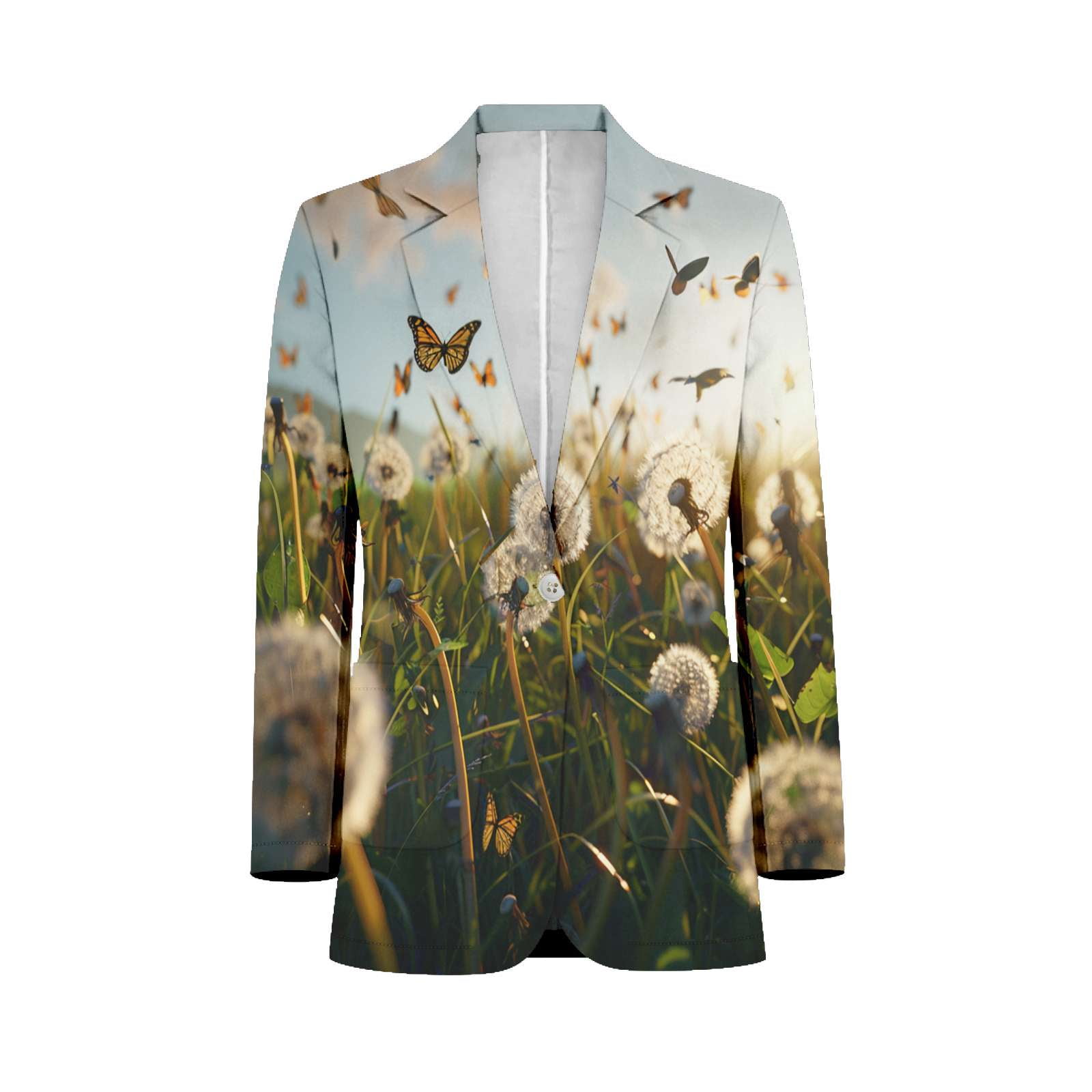 Nature Spring Summer Dandelion Blue Sky Mens Suits Shawl Collar Slim ...