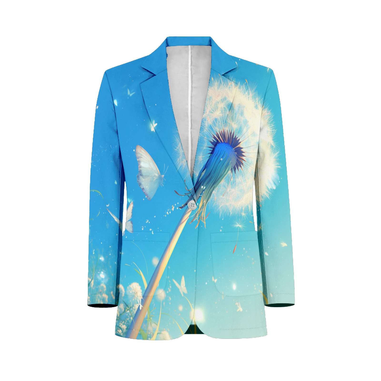 Nature Spring Summer Dandelion Blue Sky Mens Suits Shawl Collar Slim ...
