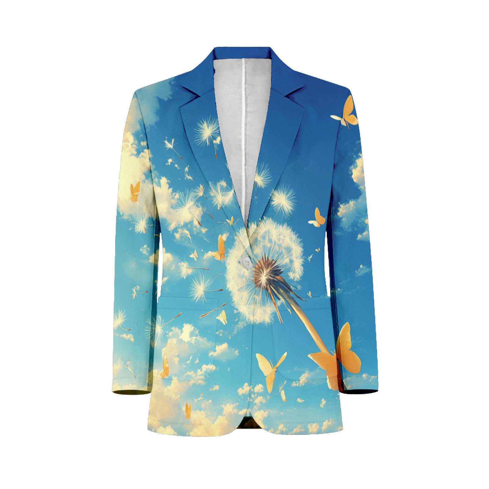 Nature Spring Summer Dandelion Blue Sky Mens Suits Shawl Collar Slim ...
