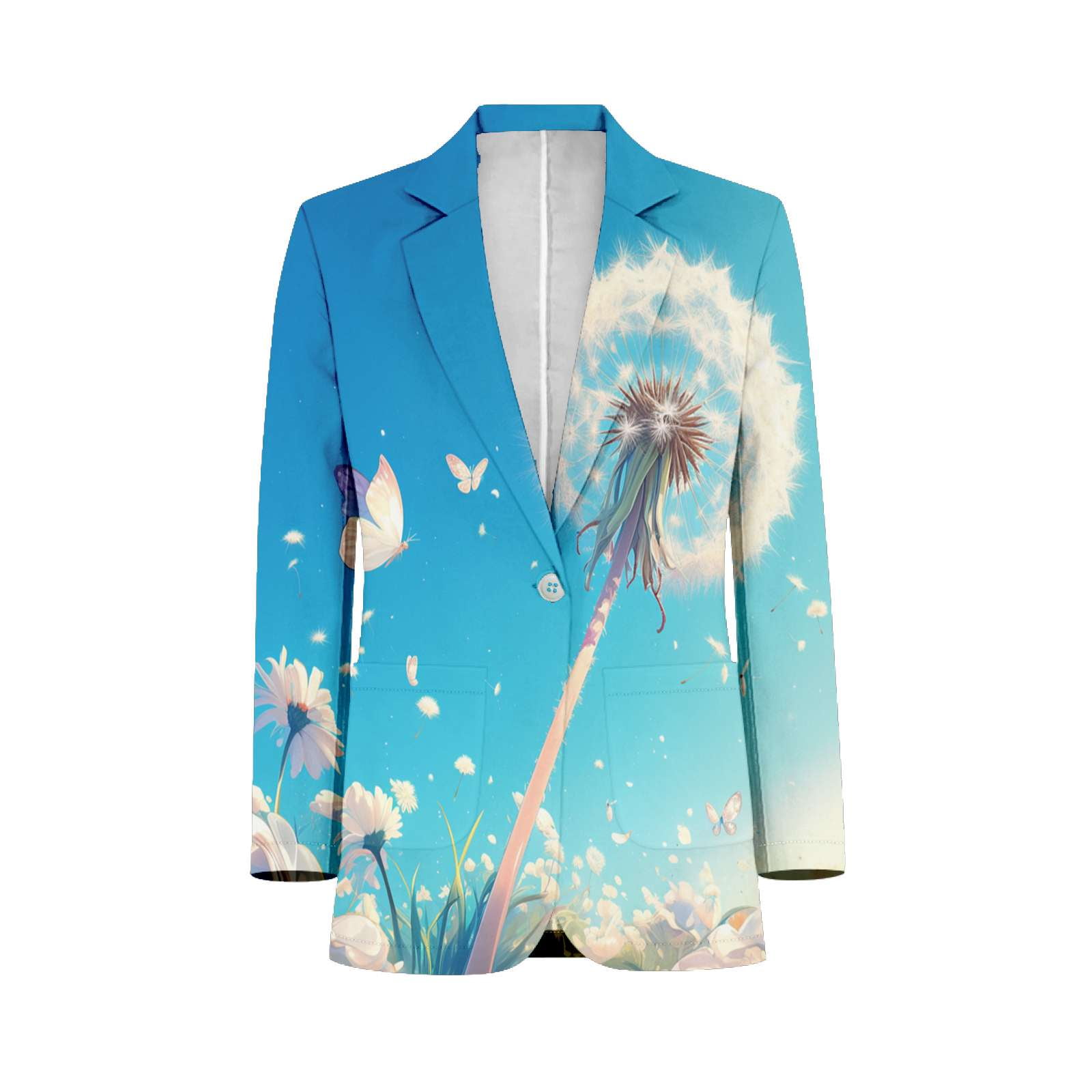 Nature Spring Summer Dandelion Blue Sky Mens Suits Shawl Collar Slim ...