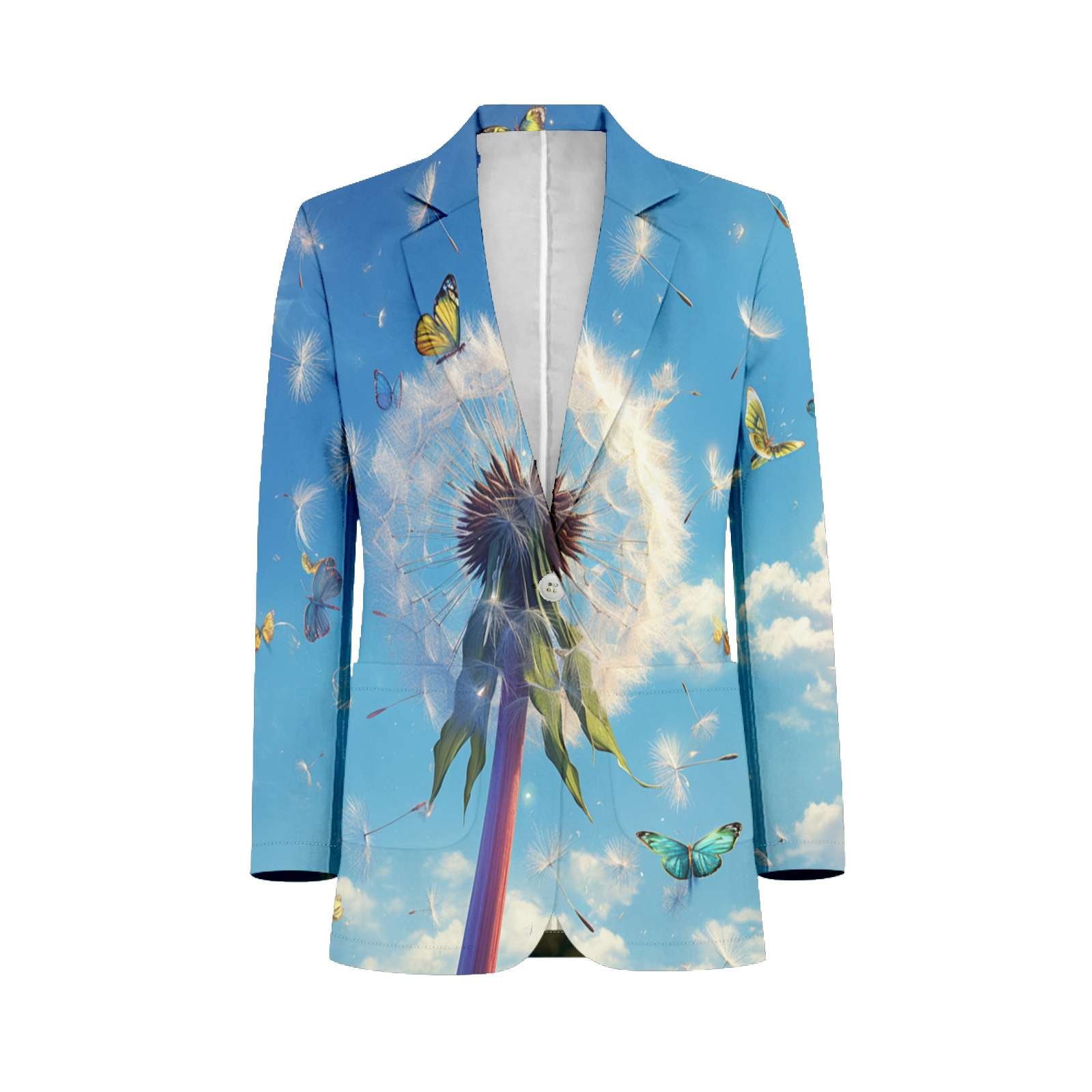 Nature Spring Summer Dandelion Blue Sky Mens Suits Shawl Collar Slim ...
