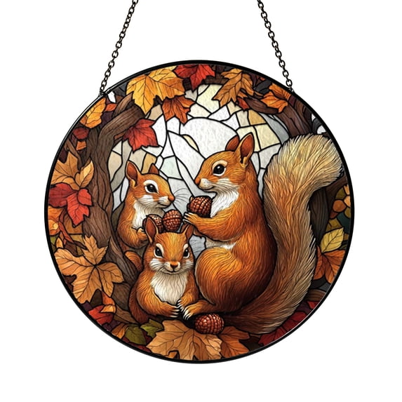 Nature Squirrel Stained Glass Suncatcher – Window Decor - Walmart.com