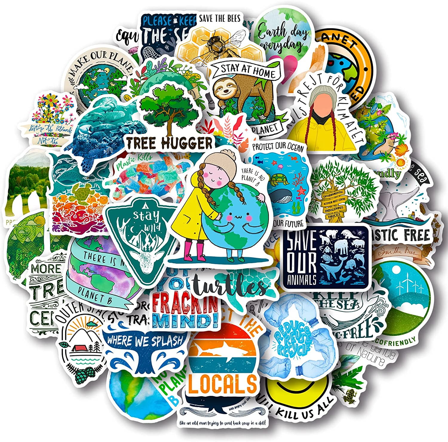 Nature Stickers,50 PCS Aesthetic Earth Waterproof Stickers,Vinyl ...
