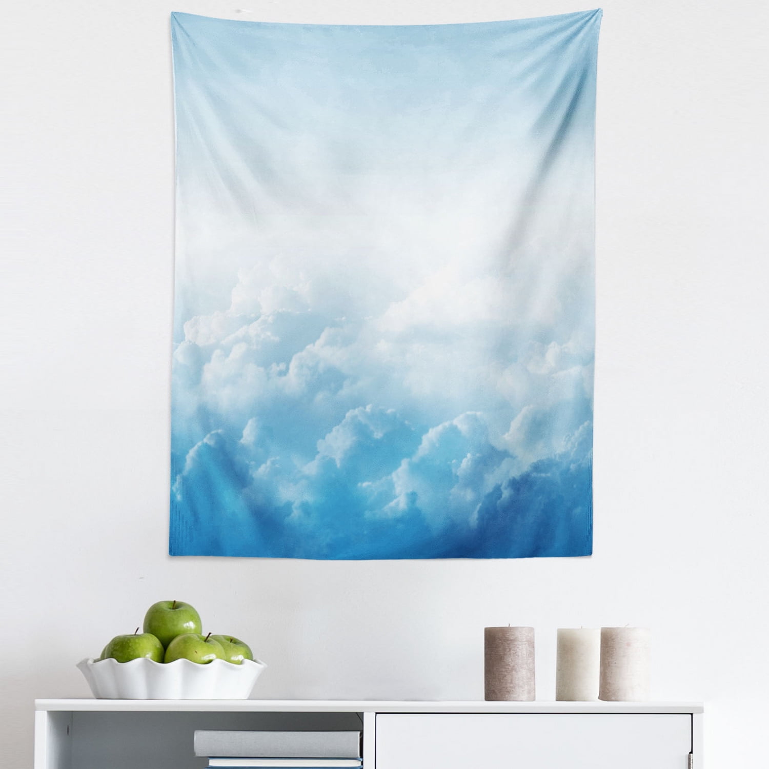 Nature Tapestry, Fluffy Clouds High Above Ground Mass of Condensed ...