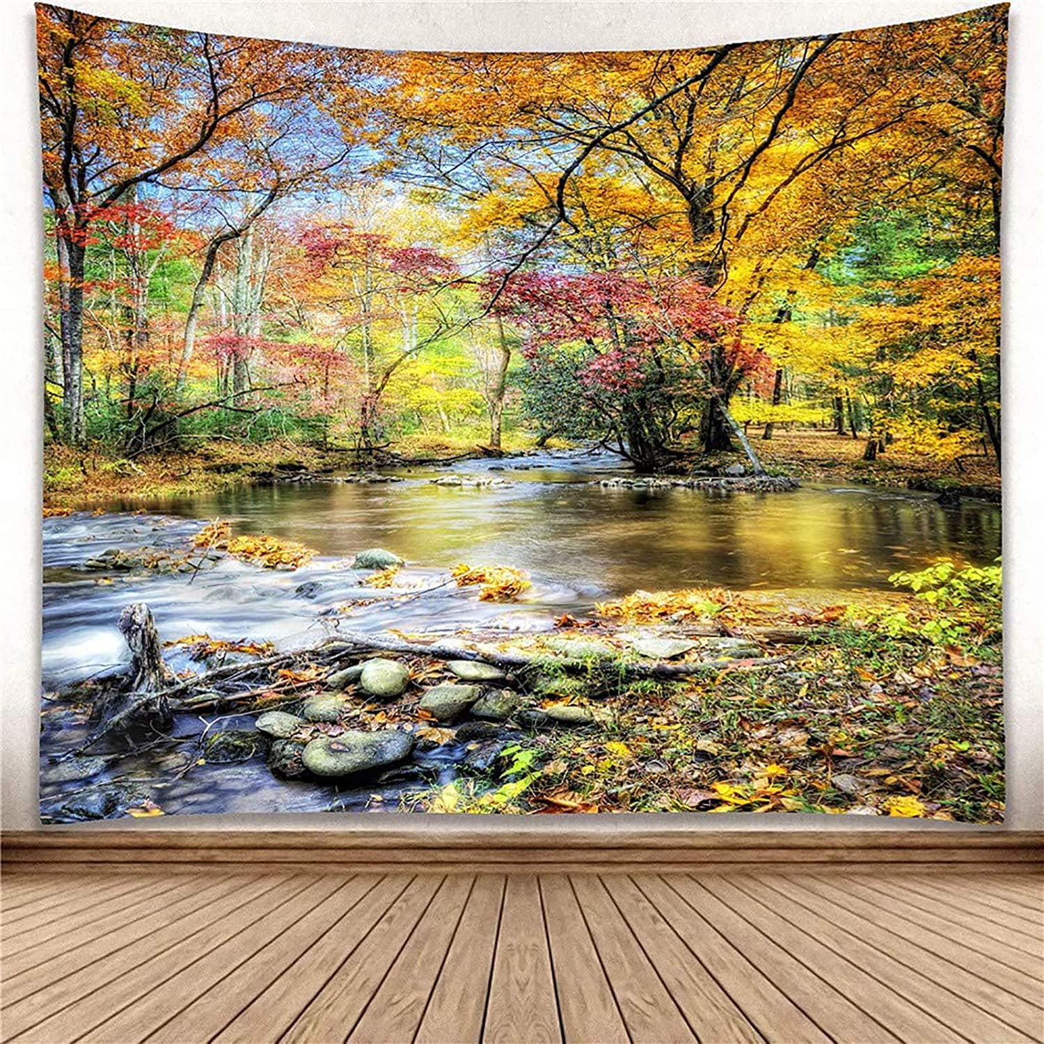 Nature Tapestry Wall Hanging Fall Forest Waterfall Wall Tapestry Tree ...