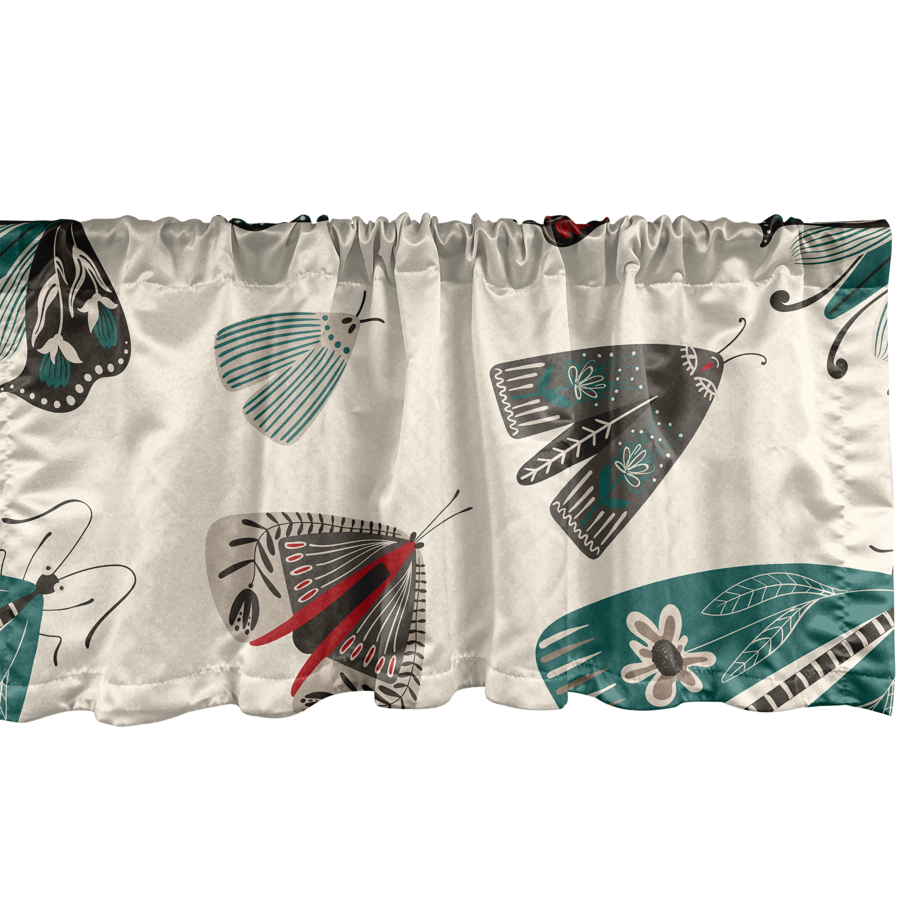 Nature Themed Window Valance, Boho Tribal Traditional Butterfly Pattern ...