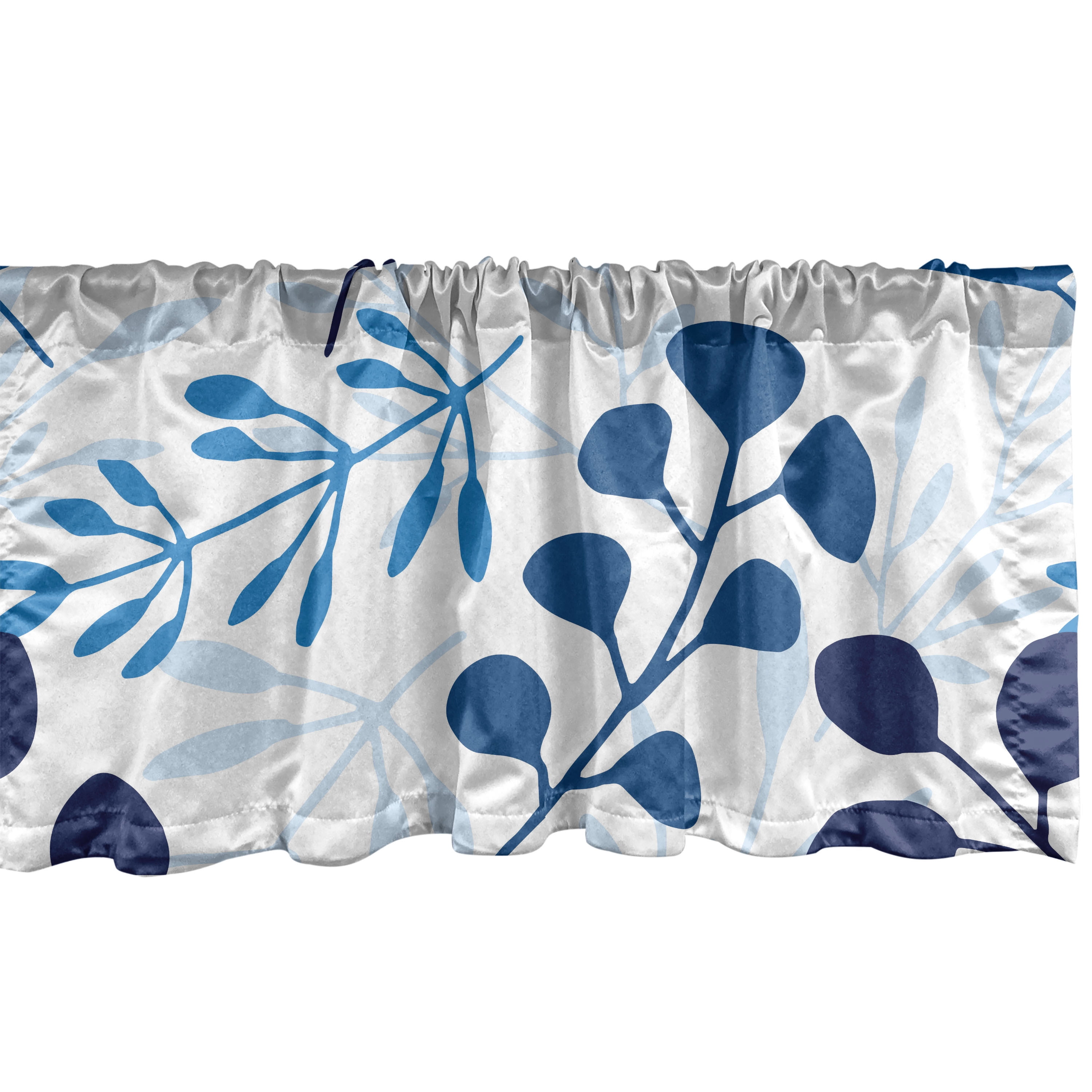 Nature Themed Window Valance, Modern Minimalist Leaves Silhouette ...