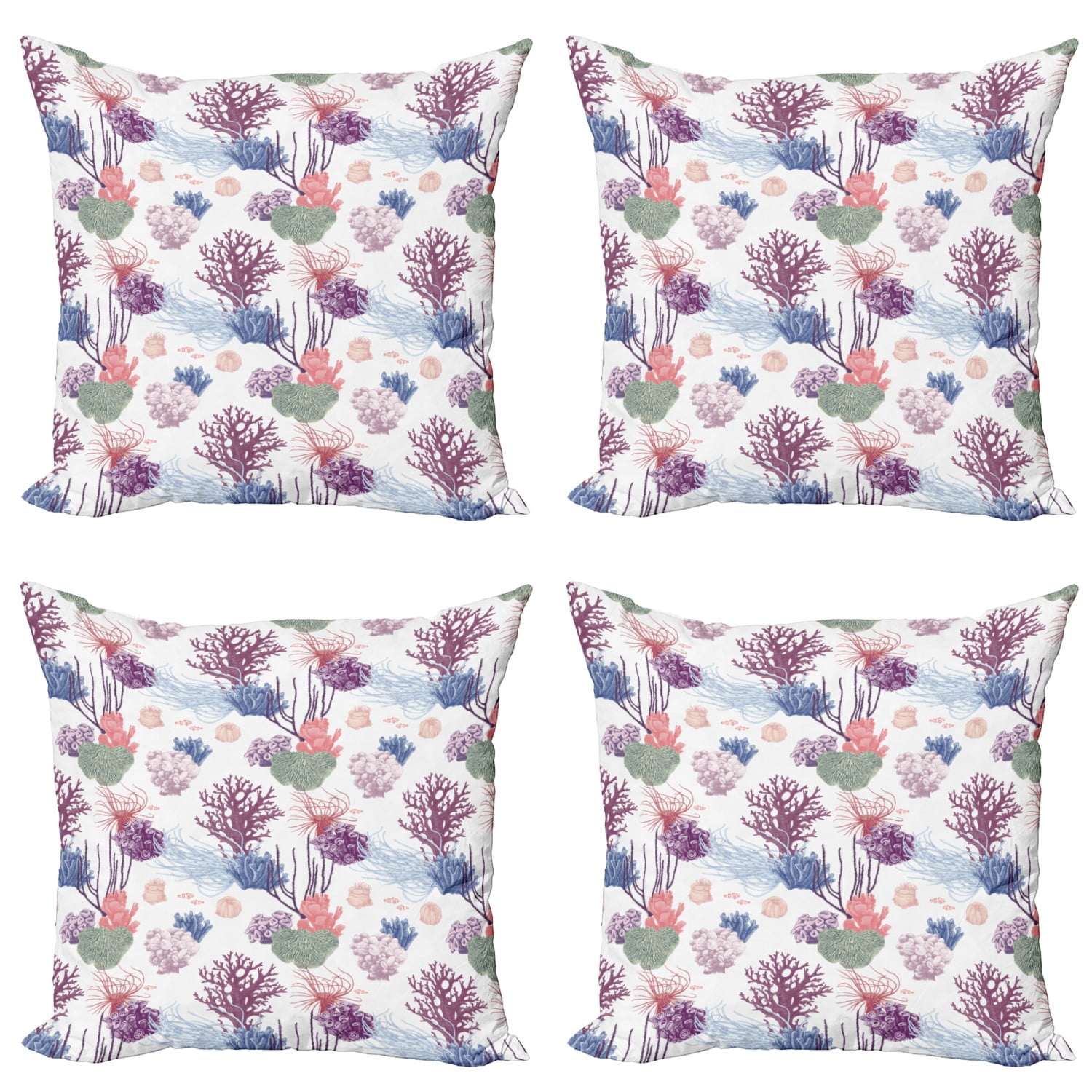 Nature Throw Pillow Cushion Case Pack of 4, Underwater Scene of ...
