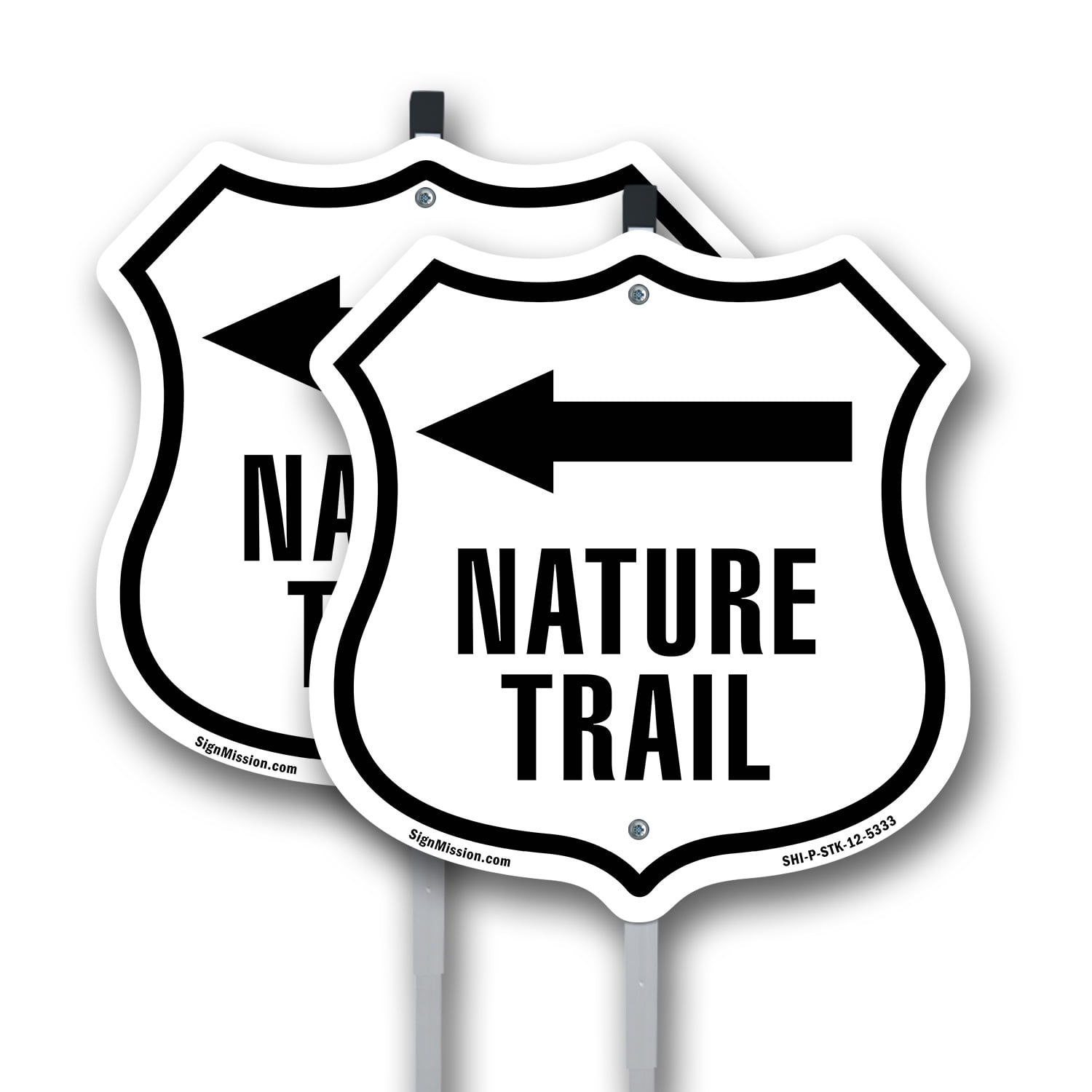 Nature Trail Left Arrow (2 Pack) 12 inch X 12 inch Shield Shaped ...