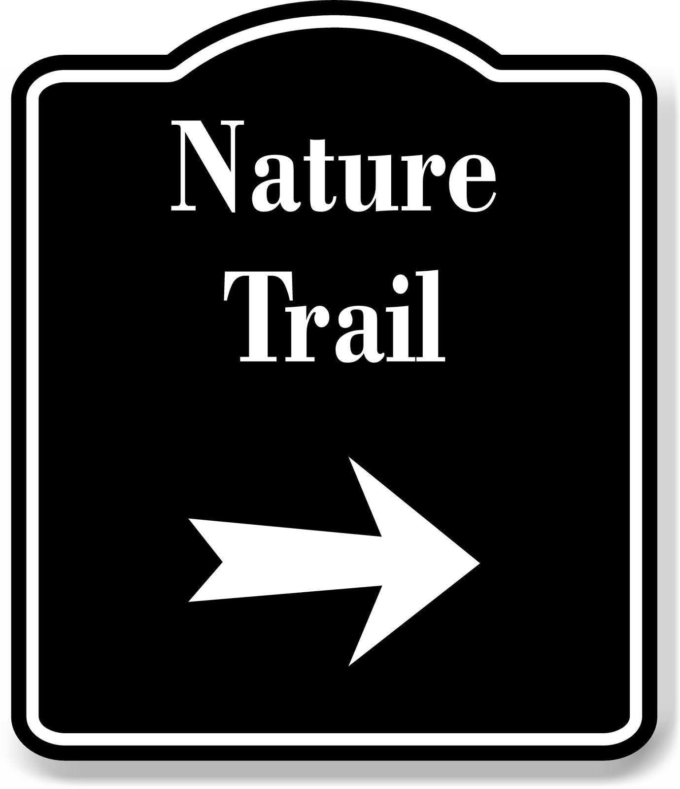 Nature Trail Right Arrow BLACK Aluminum Composite Sign, 15"x18 ...