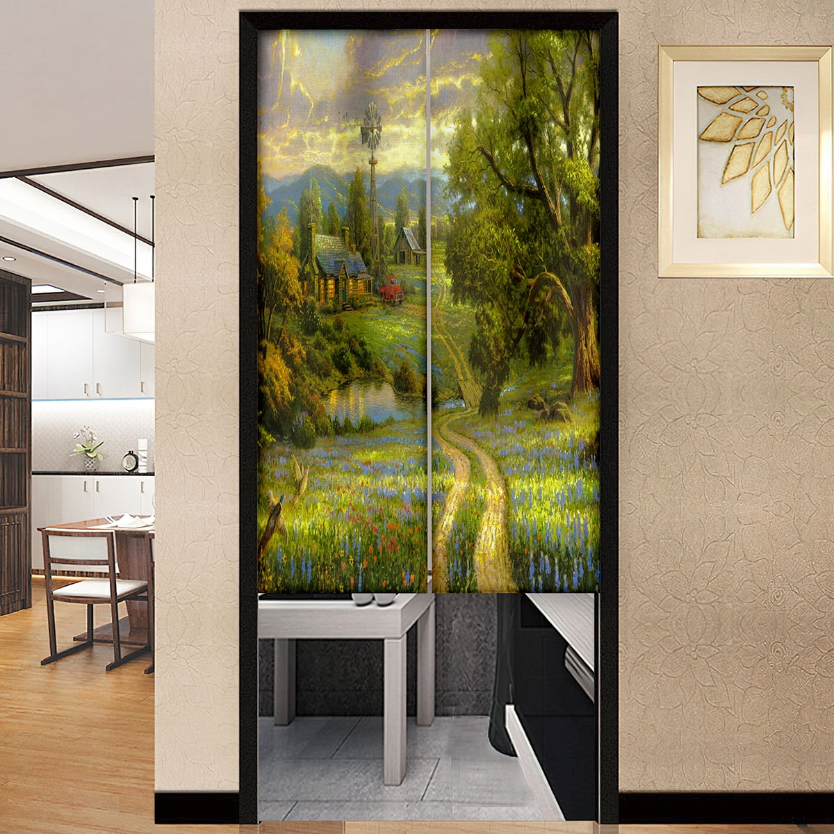 Nature Tree Landscape Print Japanese Door Curtain Kitchen Partition ...
