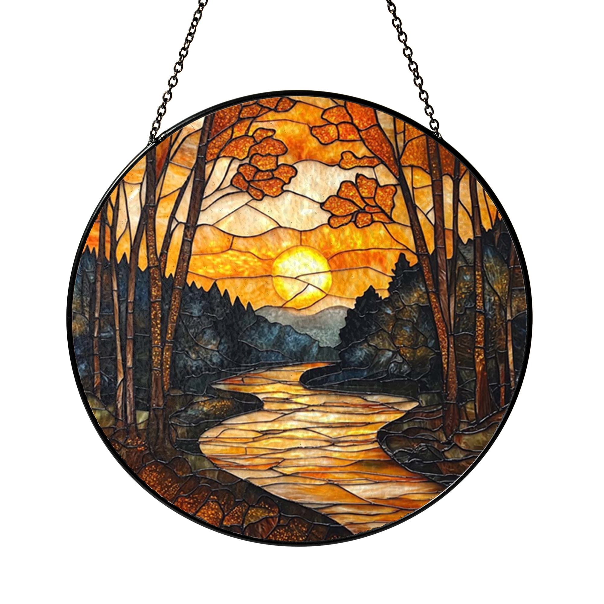 Nature Tree Window Suncatcher – Weeping Willow Stained Glass Style ...