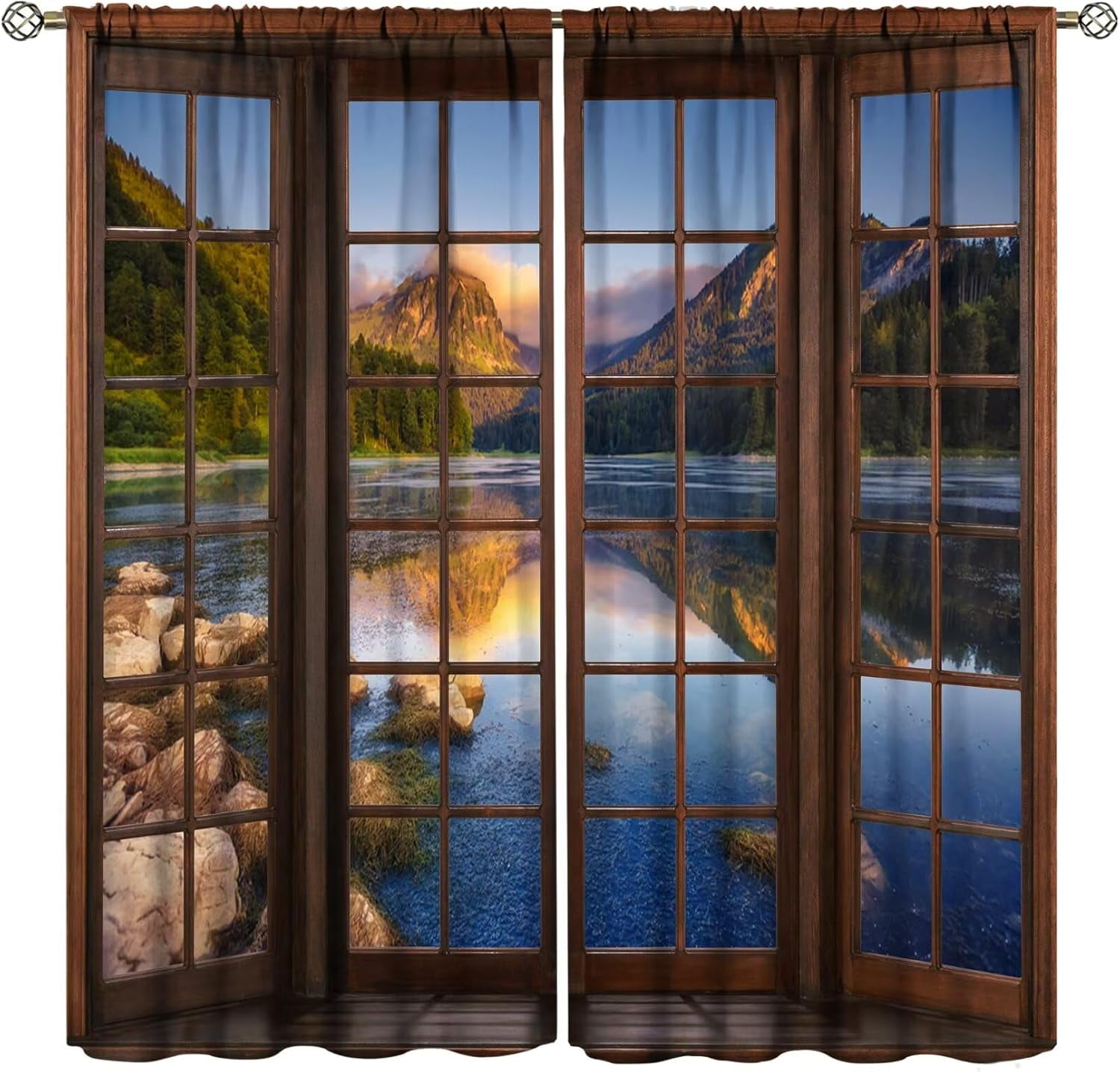 Nature Tropical Landscape Curtains Jungle Rainforest Waterfall Green ...