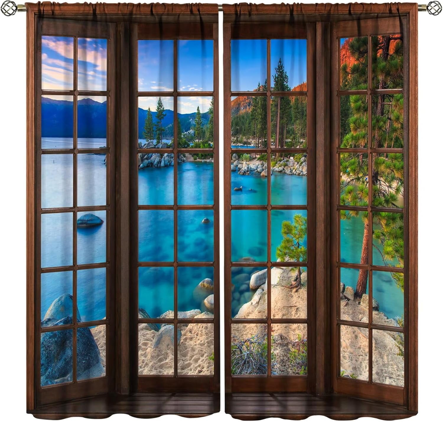 Nature Tropical Landscape Curtains Jungle Rainforest Waterfall Green ...