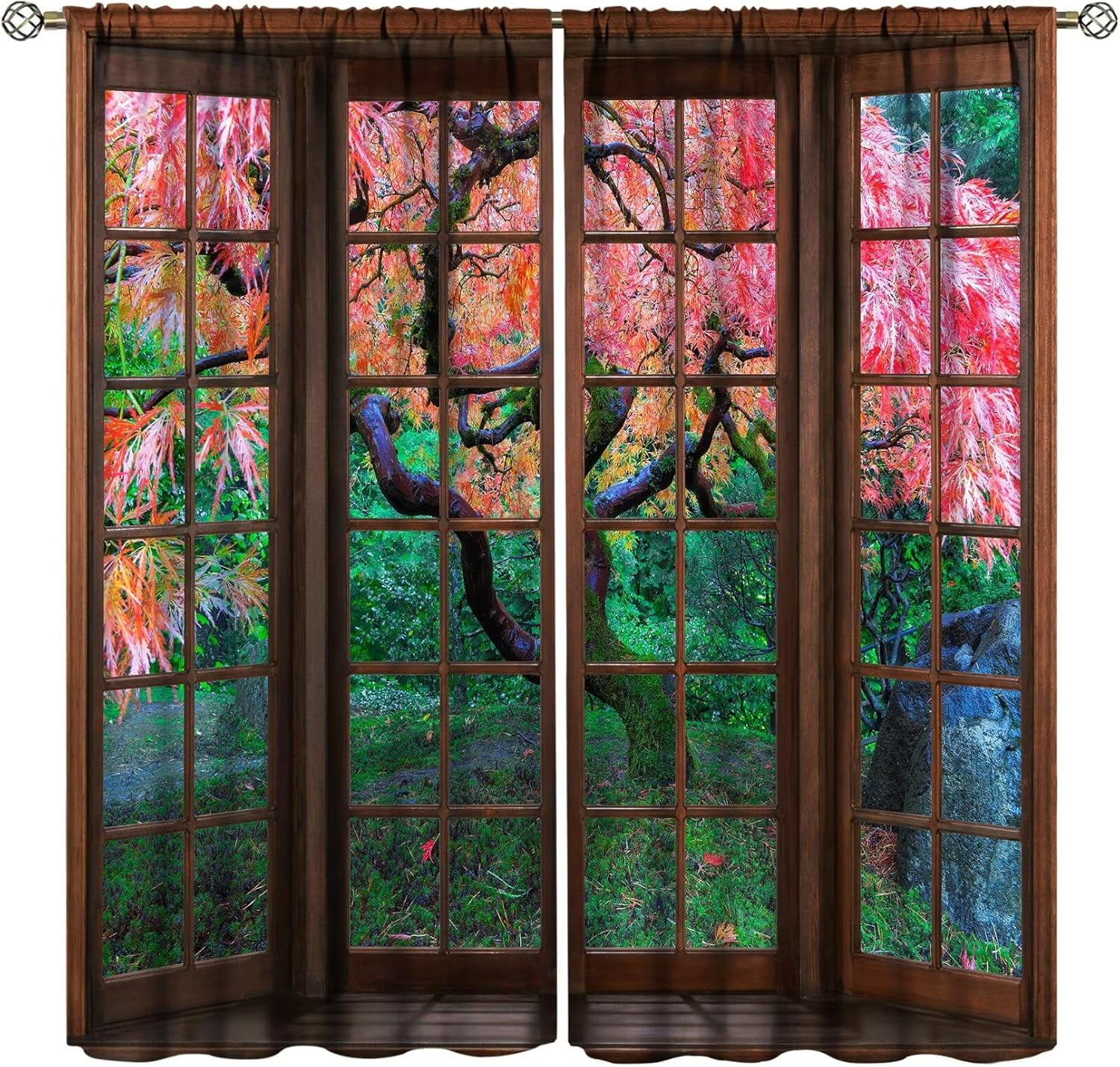 Nature Tropical Landscape Curtains Jungle Rainforest Waterfall Green ...