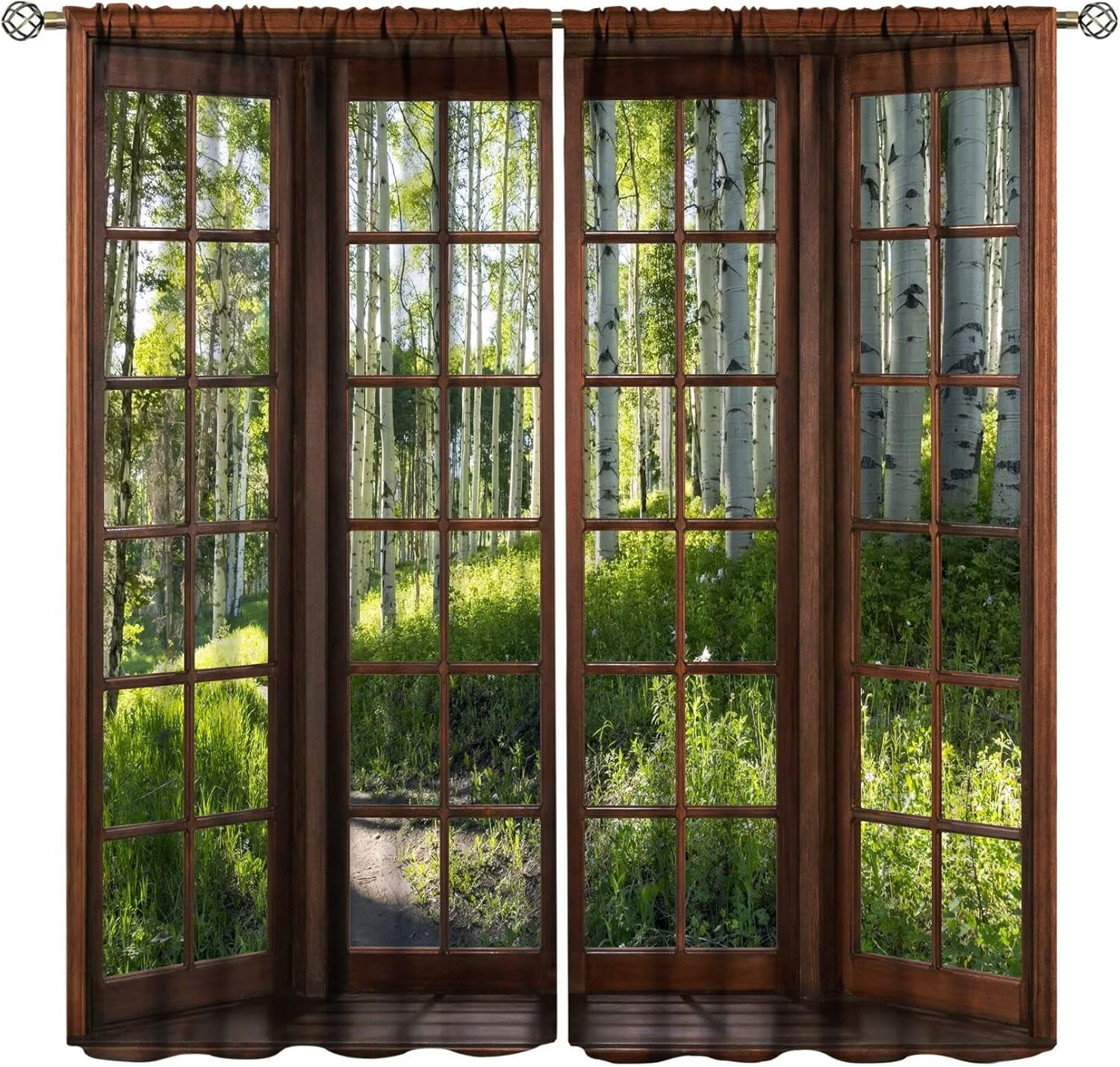Nature Tropical Landscape Curtains Jungle Rainforest Waterfall Green ...