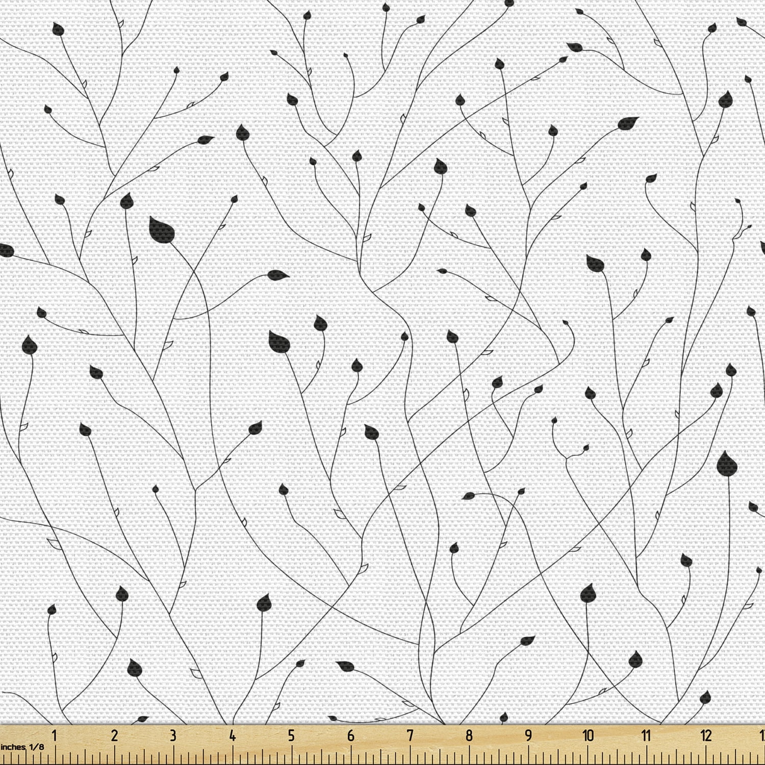 Nature Upholstery Fabric by the Yard, Leafless Tree Branches in Minimal ...