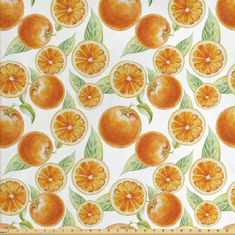orange fruit pattern fabric