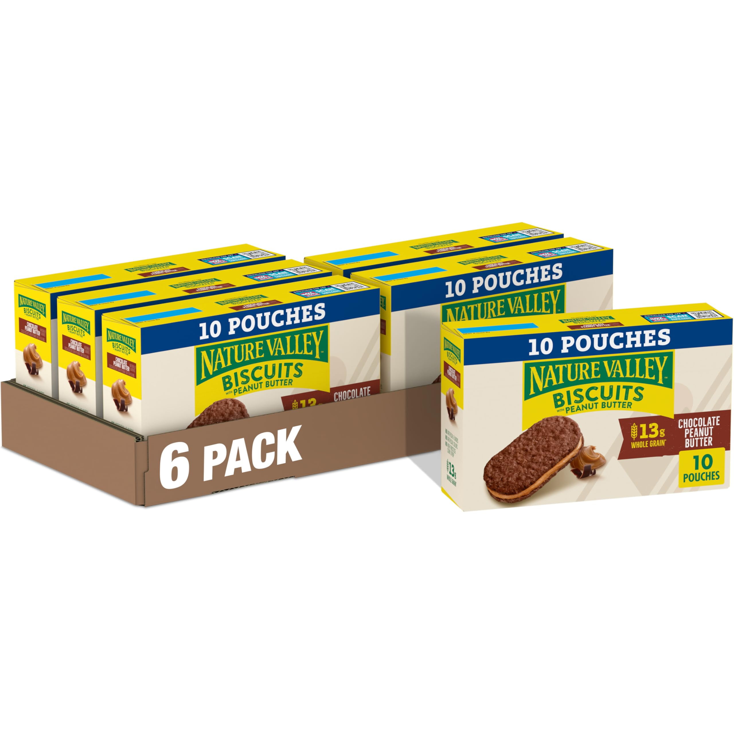 Nature Valley BiscuitITSC Sandwiches, Chocolate Peanut Butter Value Pack, 10 ct (Pack of 6 ...