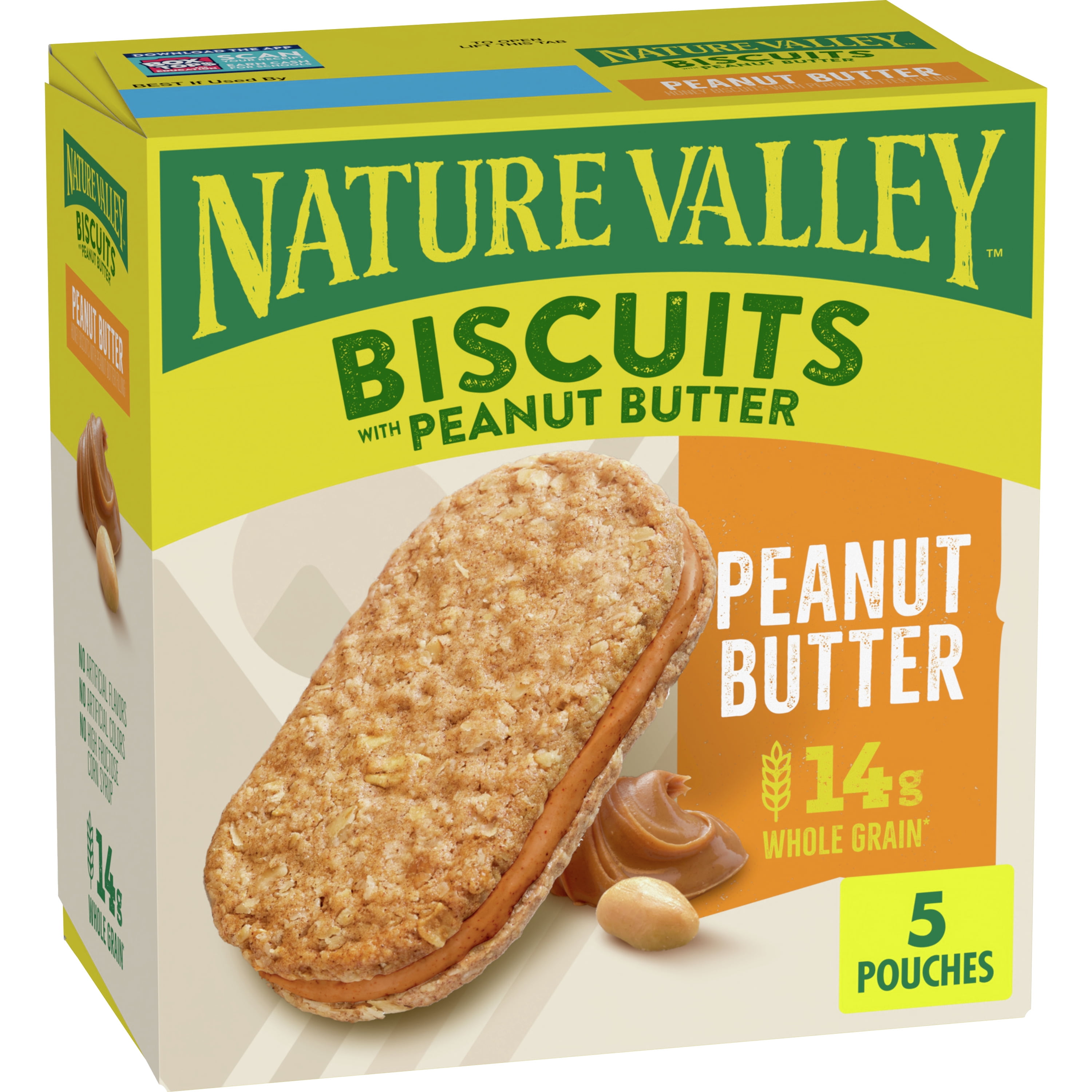 Nature Valley Peanut Butter Biscuit Sandwiches - Breakfast Snack, 5 ct ...