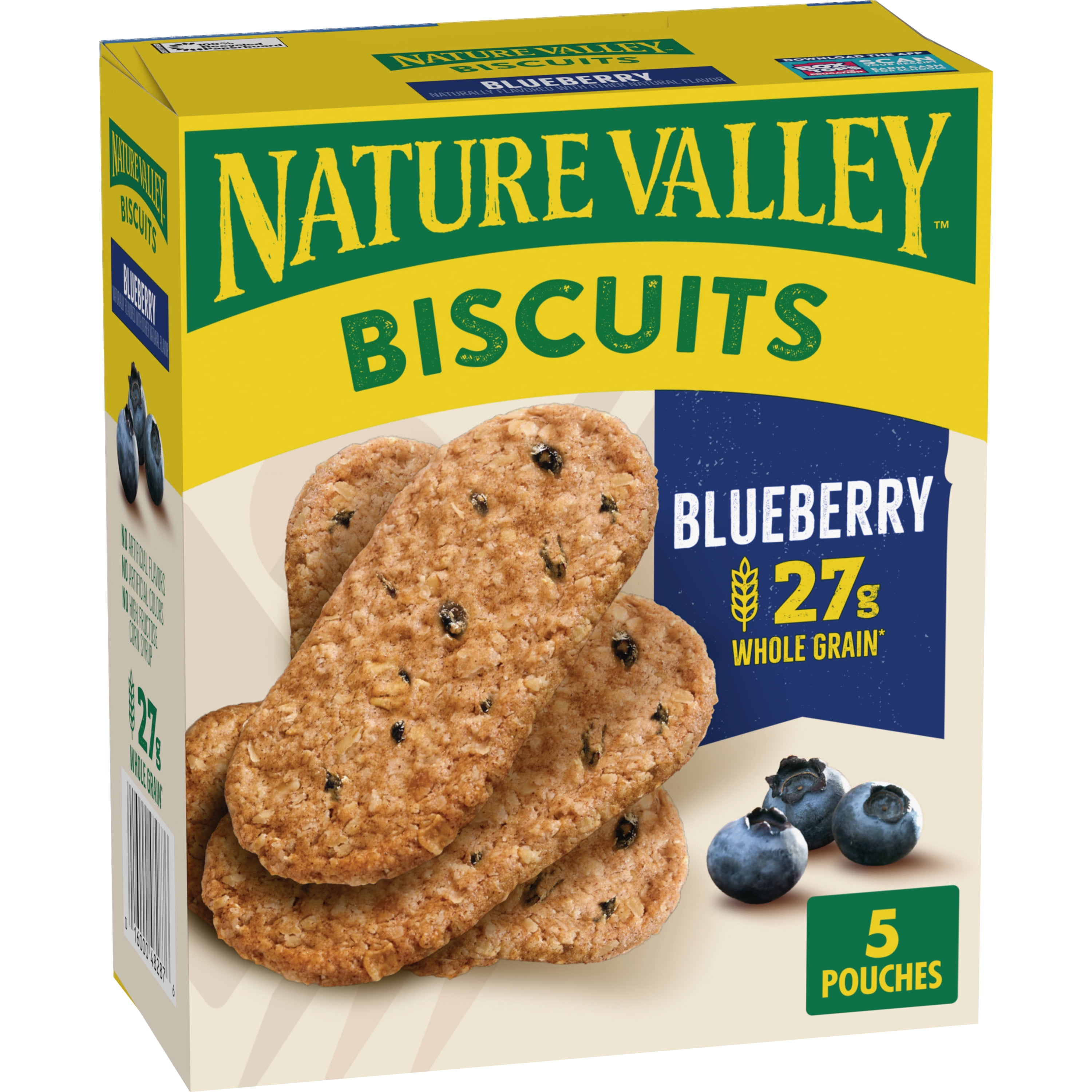 Nature Valley Blueberry Biscuits, Whole Grain, 5 ct, 8.85 OZ - Walmart.com
