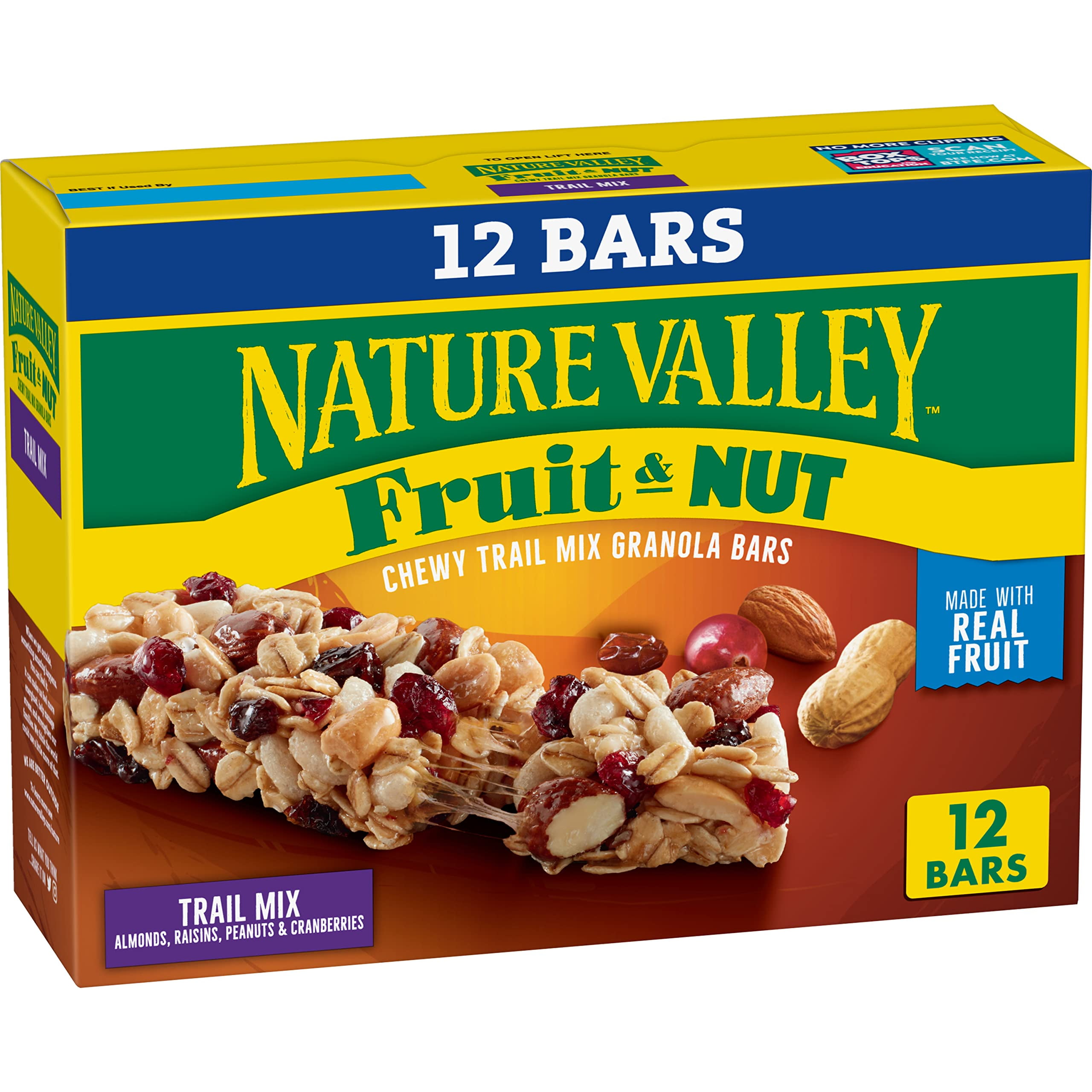 Nature Valley Fruit & Nut Chewy Trail Mix Granola Bars, 12 Count ...