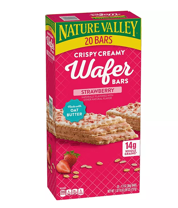 Nature Valley Crispy Creamy Strawberry Wafer Bars 20 ct, Whole Grain ...