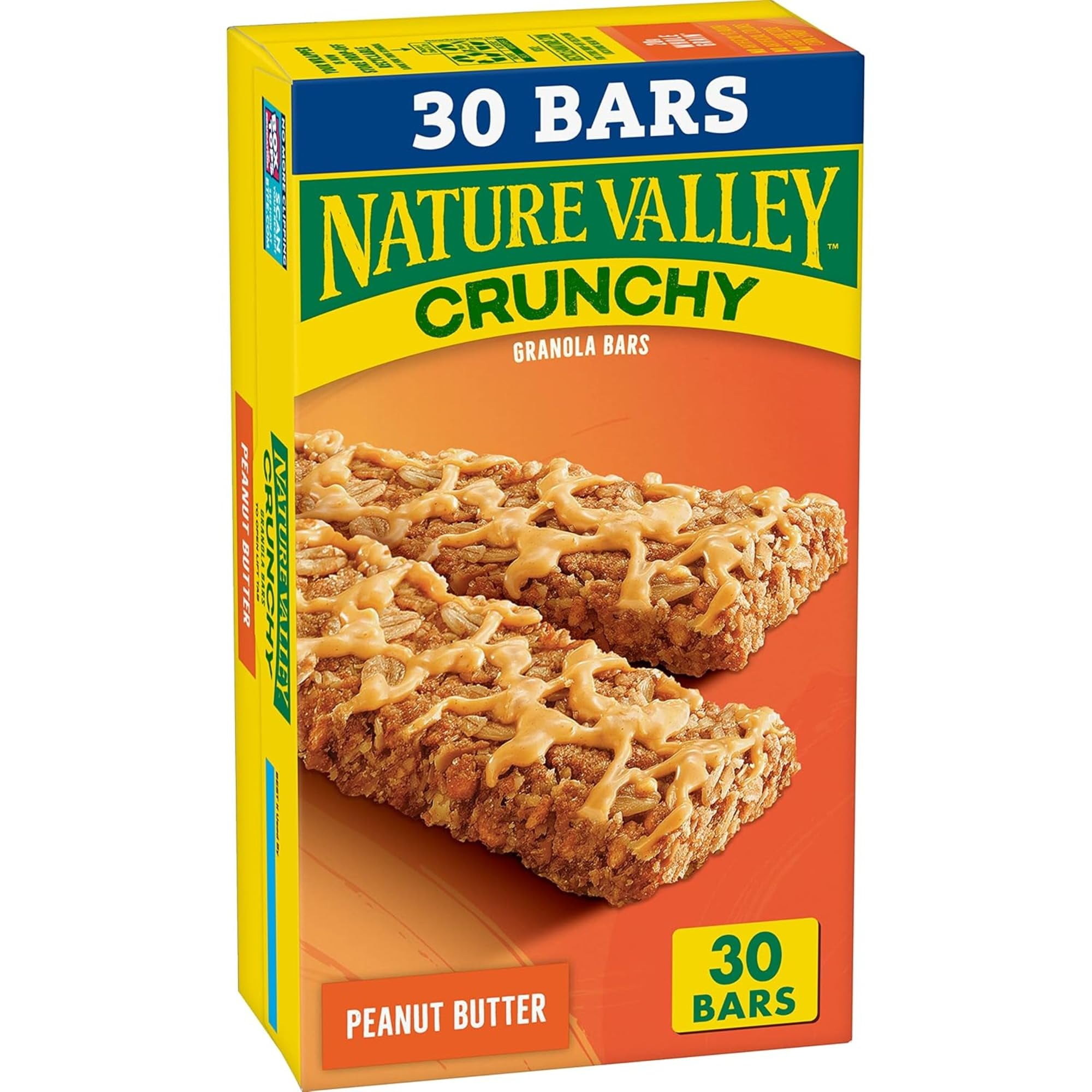 Nature Valley Crunchy FEV6 Granola Bars, Peanut Butter, 30 Bars, 22.35 OZ (15 Pouches) - Walmart.com