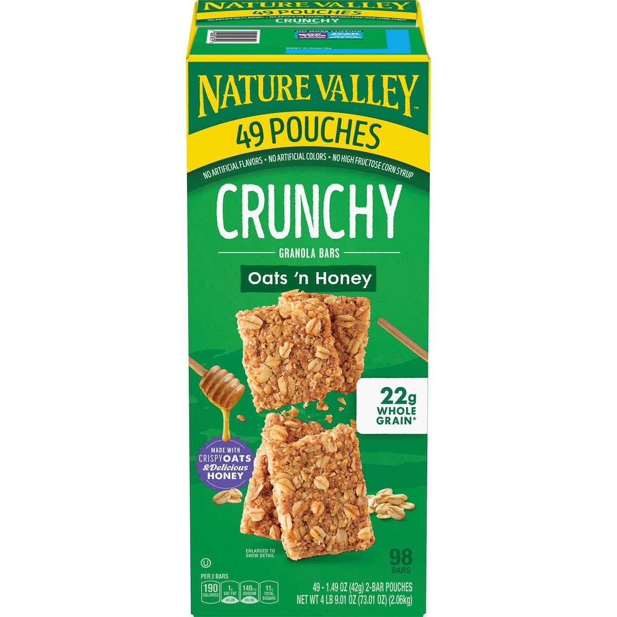 Nature Valley Crunchy Granola Bar, Oats 'n Honey, 1.49 oz, 49 Count ...