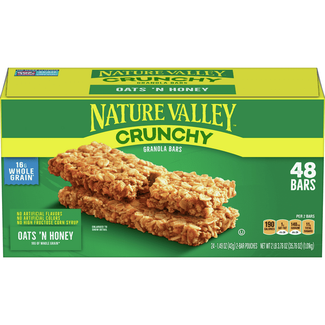 Nature Valley Crunchy Granola Bars Oats & Honey 48ct. - Walmart.com