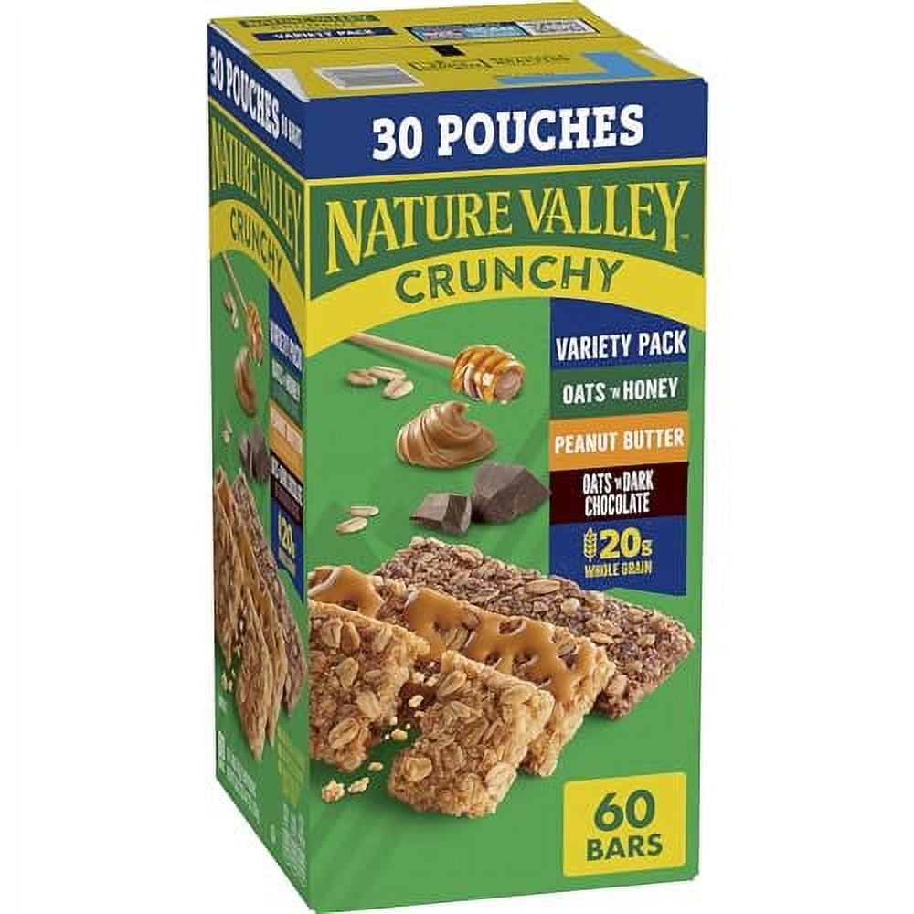 Nature Valley Crunchy Granola Bars, Value Pack, 60 Bars, 44.7 OZ Count ...