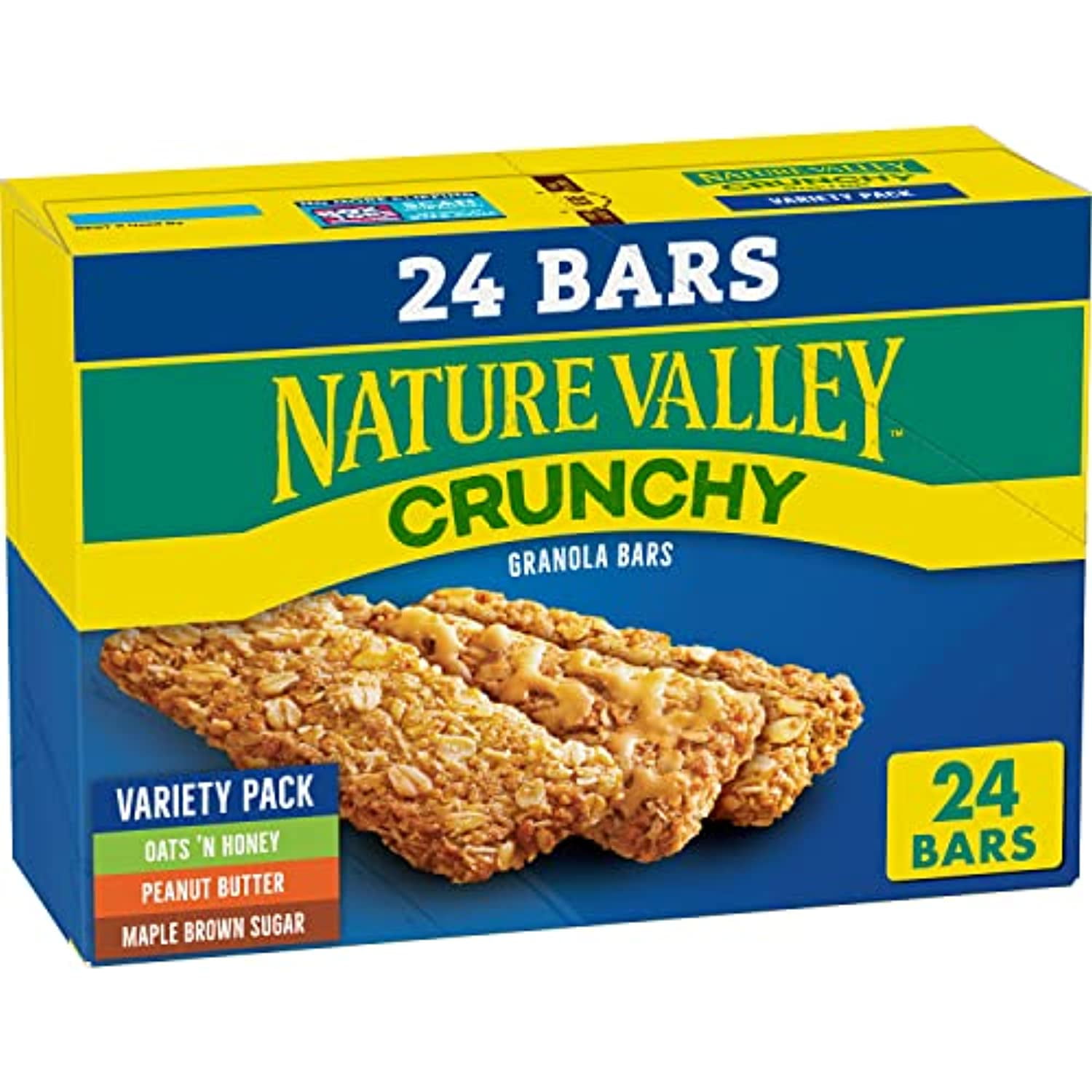 Nature Valley Crunchy Granola Bars, Peanut Almond Snack, Variety Pack, 17.88 Oz, 12 Ct, 24 Bars ...
