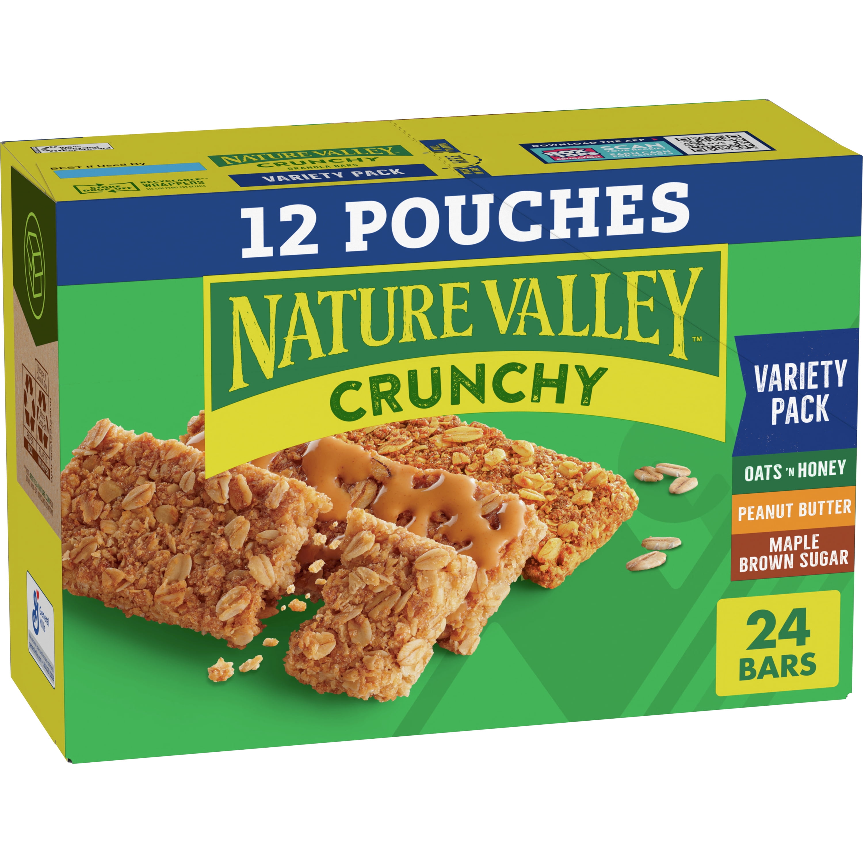 Nature Valley Crunchy Variety Pack: Sweet Nut Peanut, Family Size, 24 ...