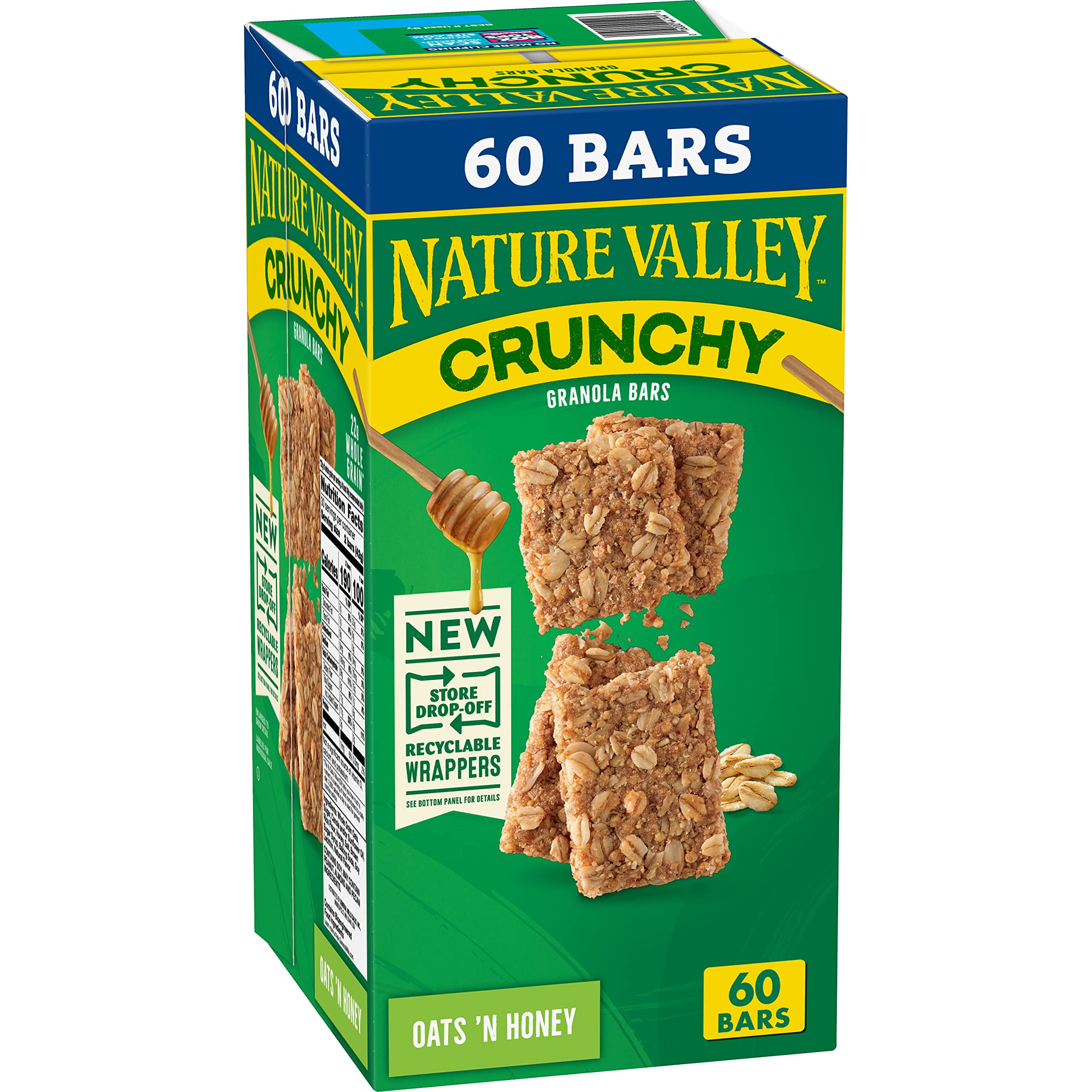 Nature Valley Crunchy Oats IRF13 'n Honey Granola Bars, 60 Bars, 44.7 ...