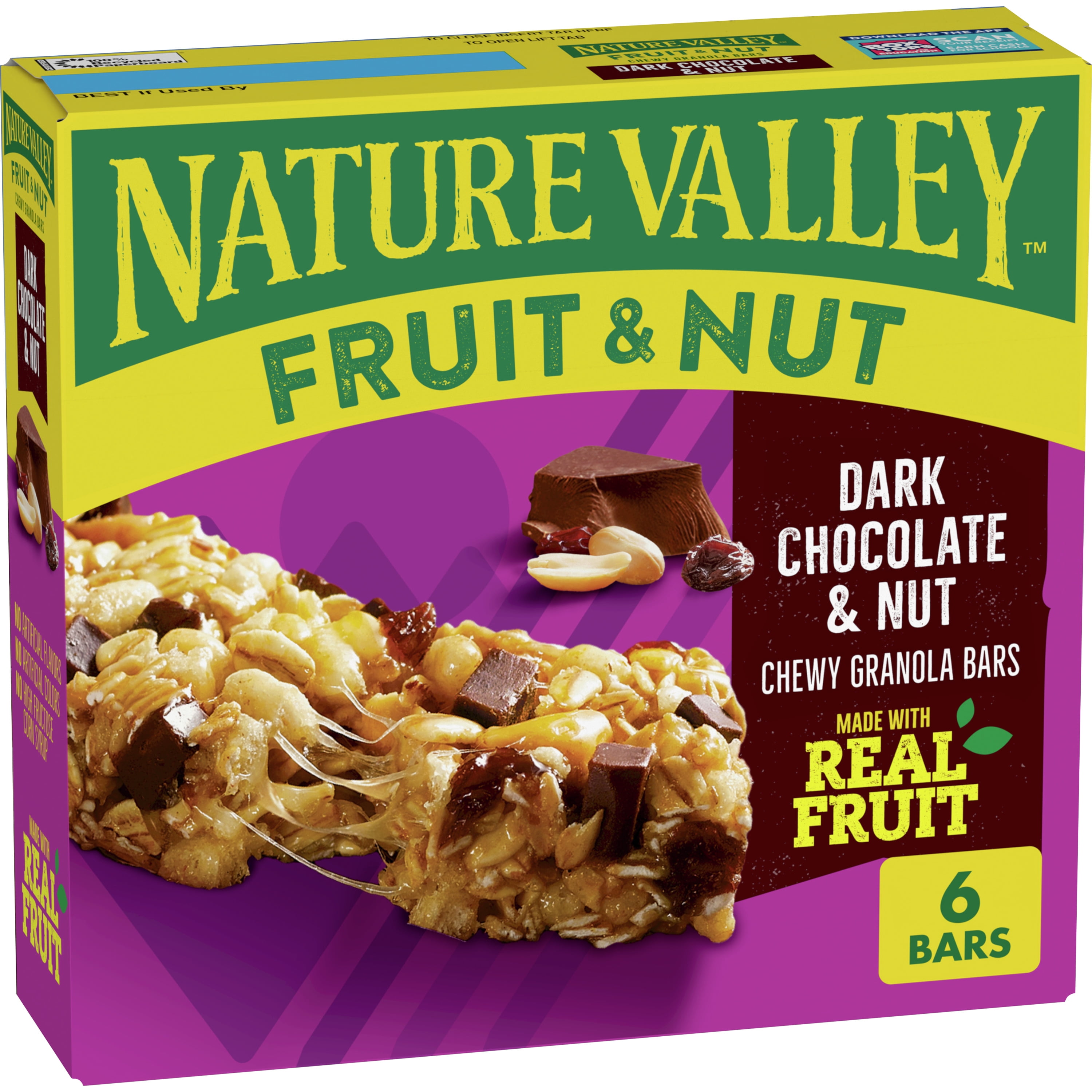 Nature Valley Chewy Granola Bars, Dark Chocolate Nut with Peanut, 6 ...