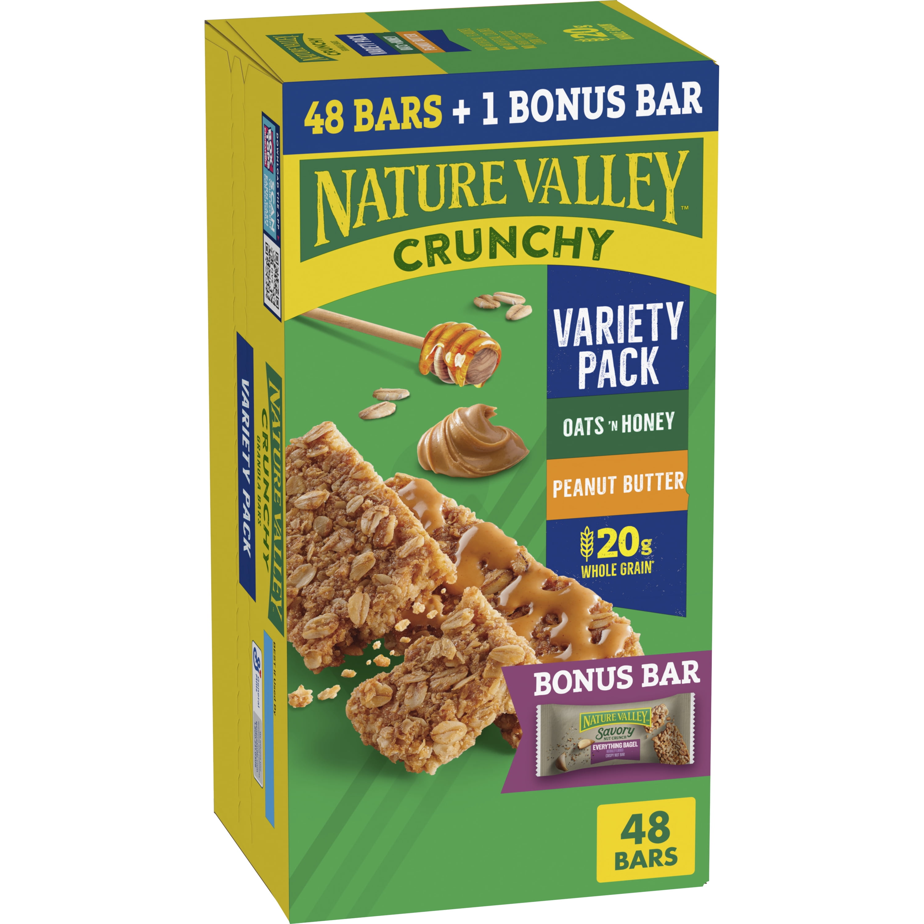 Nature Valley Granola Bars Bonus Variety Pack, Crunchy Bars, 49 Bars, 36.65 OZ - Walmart.com