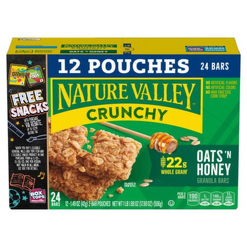 Nature Valley Granola Bars Crunchy Oats 'N Honey - Walmart.com