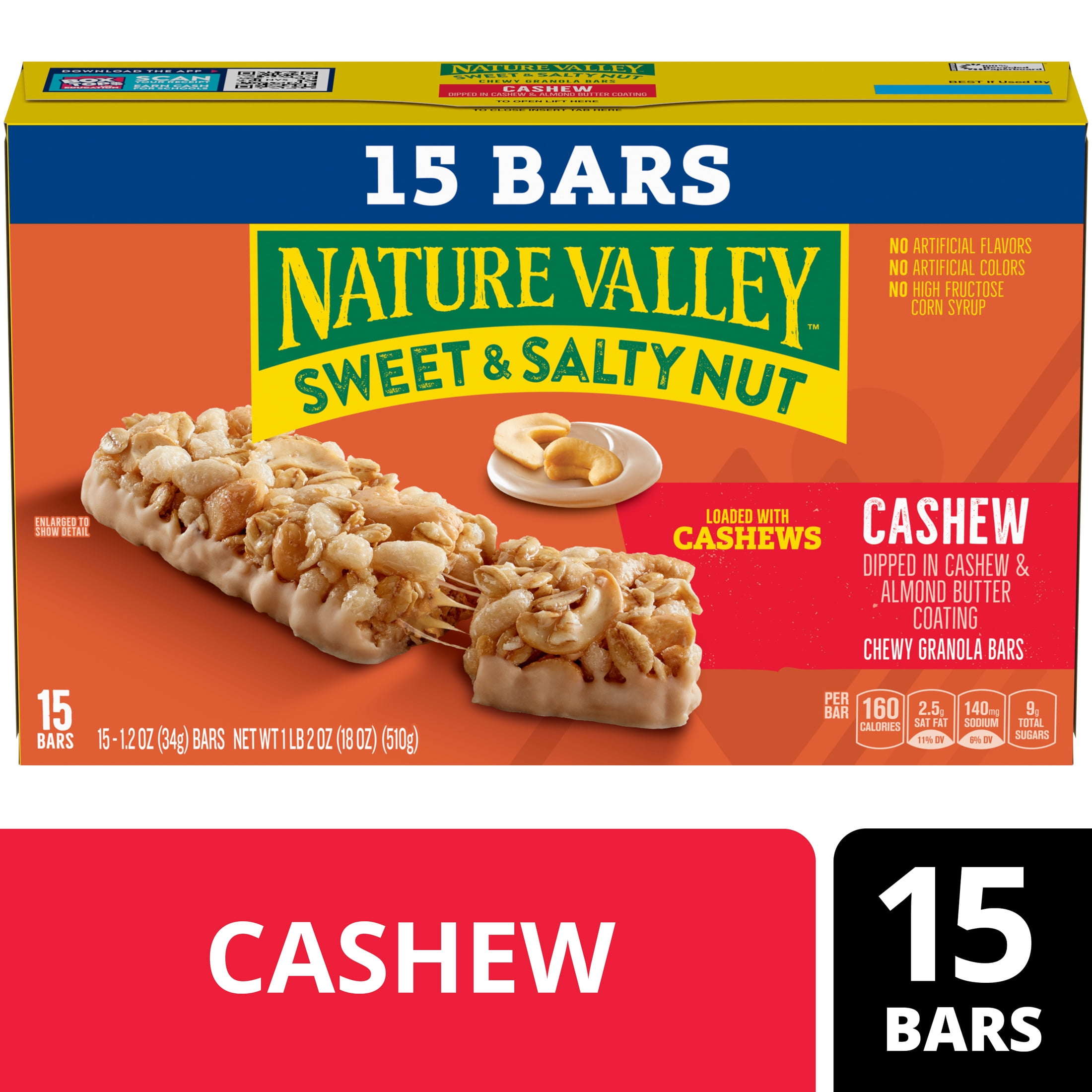Nature Valley, Granola Bars, Sweet and Salty Nut Cashew 15 Bars ...