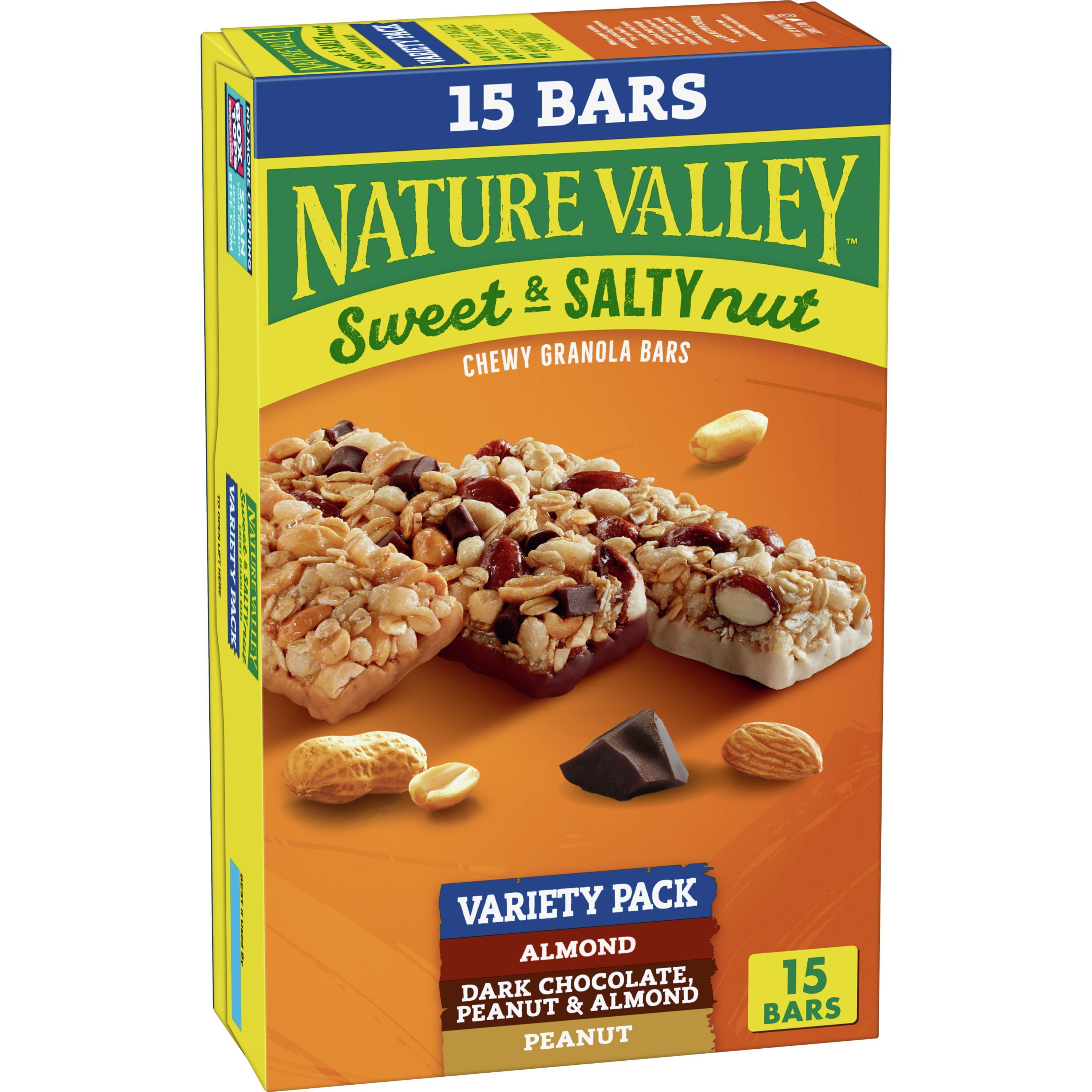Nature Valley Granola Bars, Sweet and Salty Nut, Variety Pack, 15 Bars ...