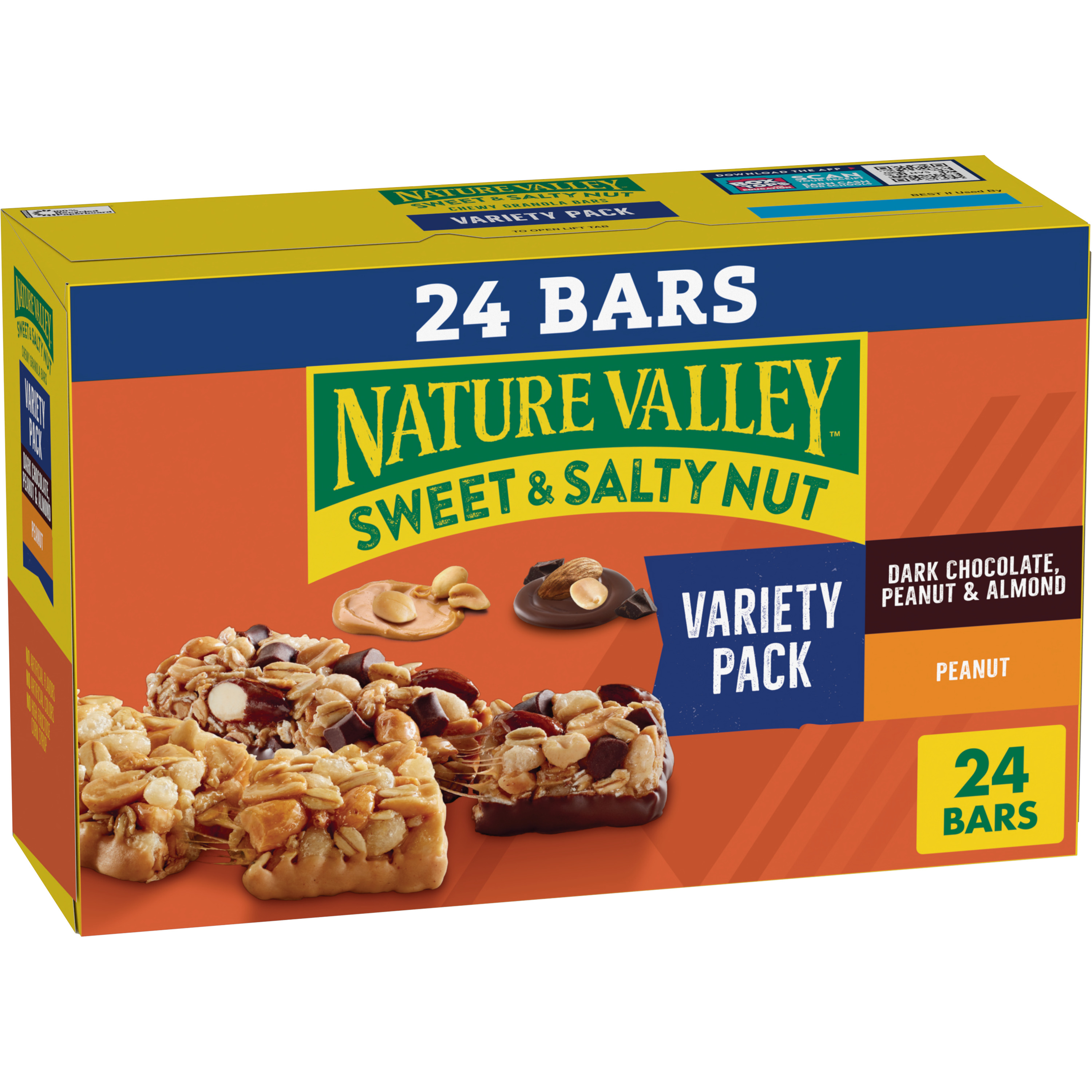 Great Value Variety Pack Sweet & Salty Chewy Granola Bars, 1.2 oz, 24 ...