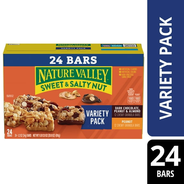 Nature Valley Granola Bars, Sweet and Salty Nut, Variety Pack, 24 Bars ...