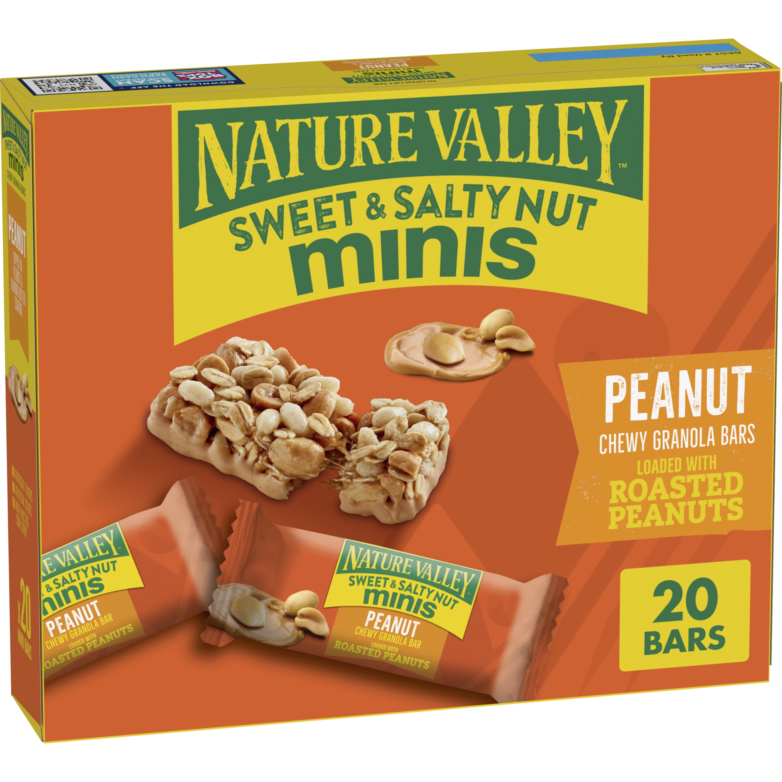 Nature Valley Mini Granola Bars, Sweet and Salty Nut, Peanut, 20 Bars ...