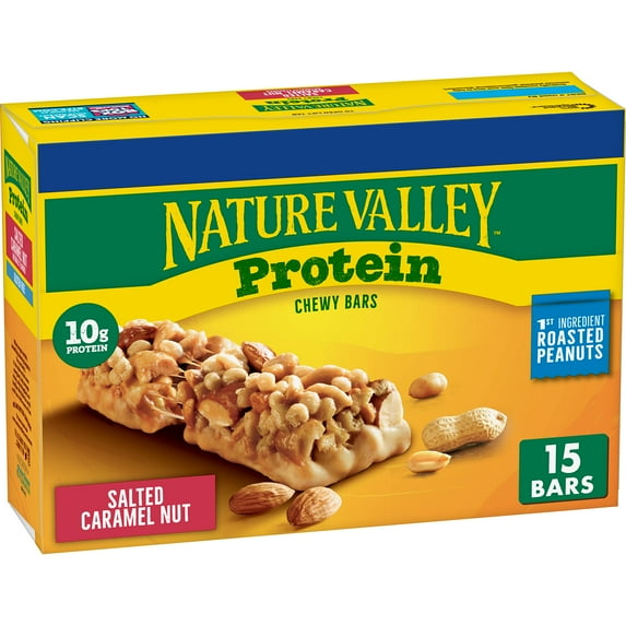 Nature Valley Protein Chewy BCF26 Snack Bars, Salted Caramel Nut, 15 ...