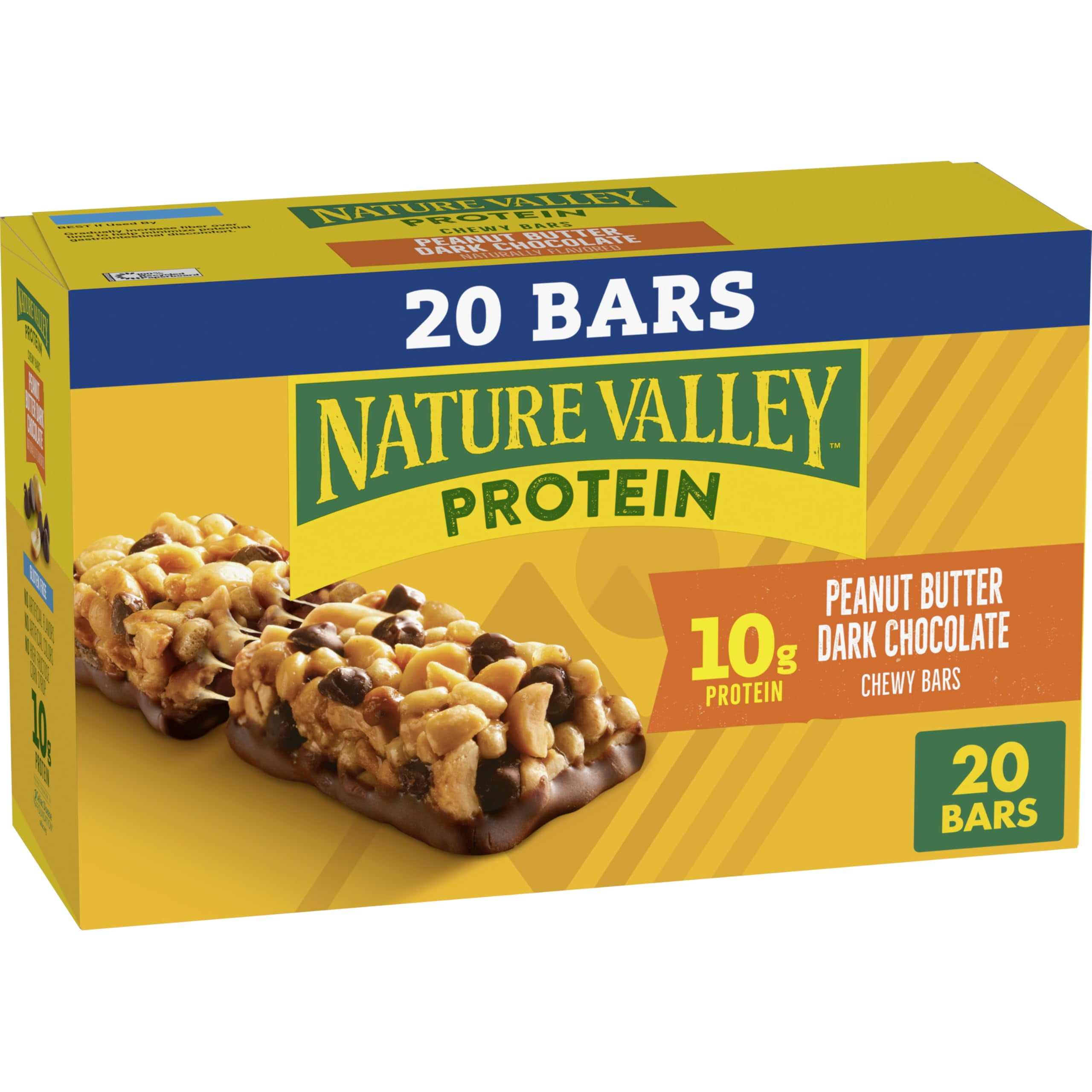 Nature Valley Protein Chewy XEF1 Bars, Peanut Butter Dark Chocolate, 20 ...