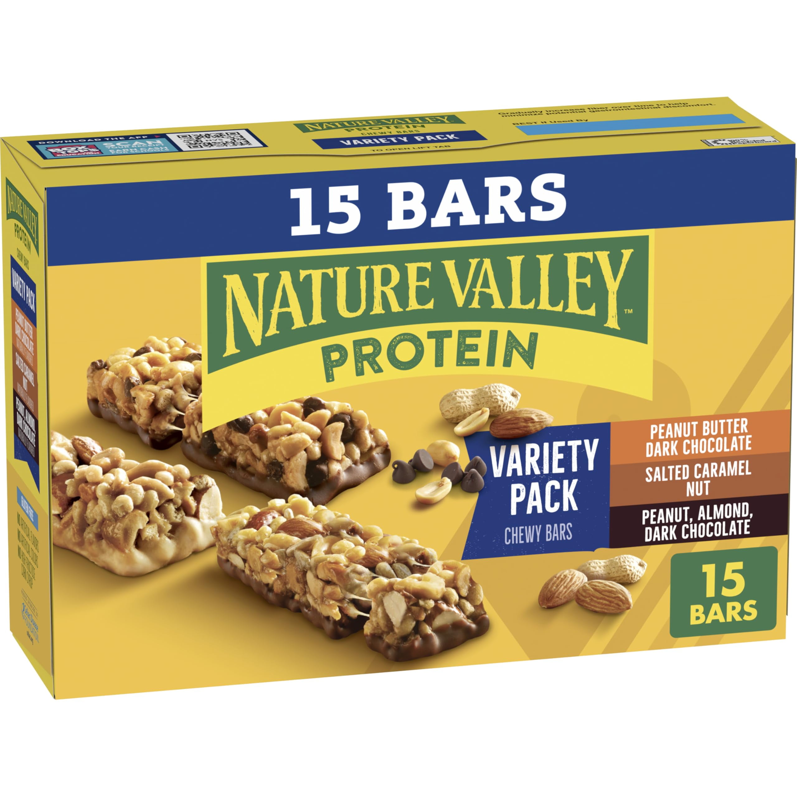 Nature Valley Protein Granola Bars, Snack Variety Pack, Chewy Bars, 15 ...