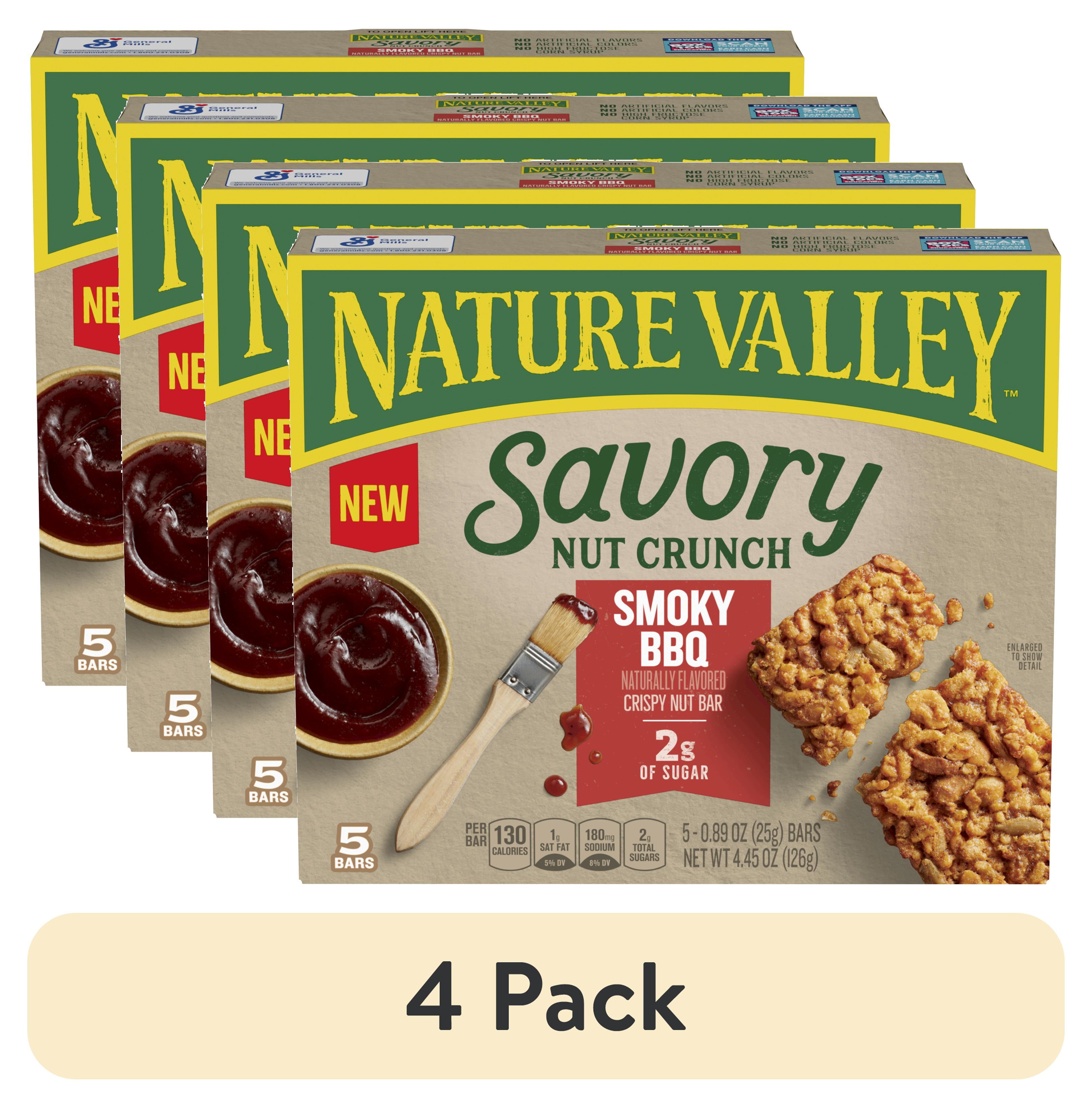 (4 pack) Nature Valley Savory Nut Crunch Bars, Smoky BBQ, 5 Bars, 4.45 ...