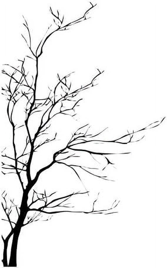 Nature Vinyl Wall Art Bare Tree Branch Wall Decal Sticker - Black, 72 ...