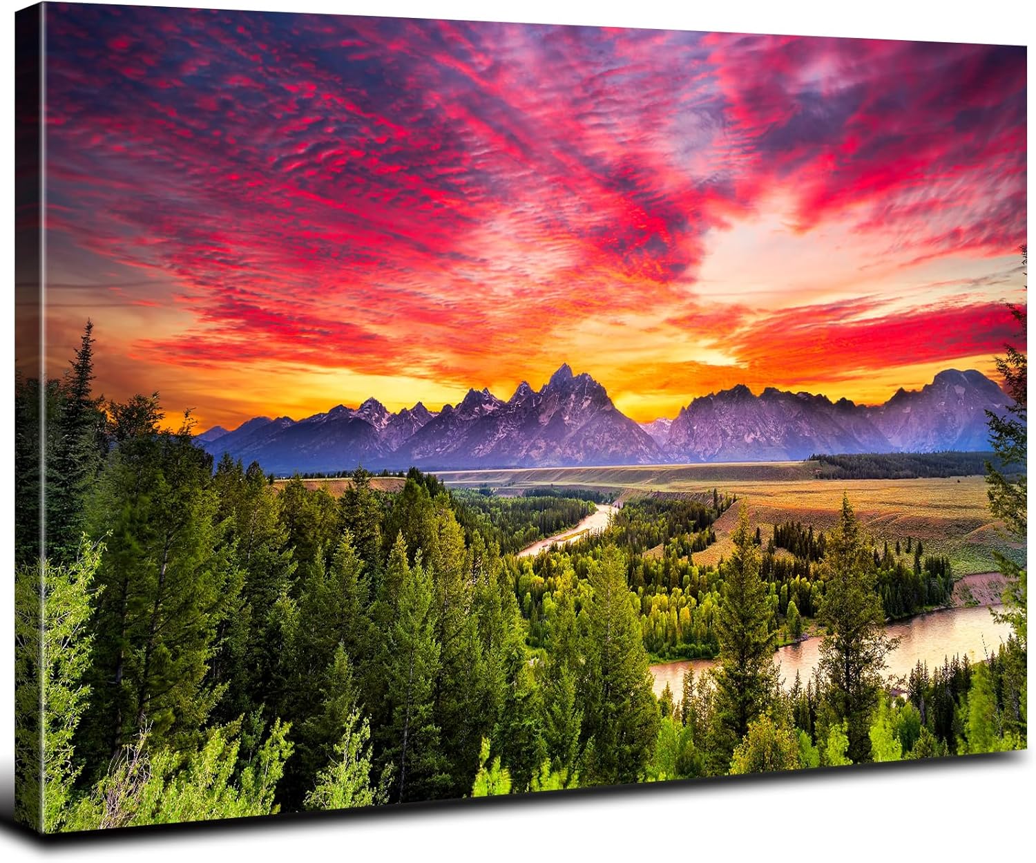 Nature Wall Art Green Forest Oak Tree Wall Decor for Living Room ...