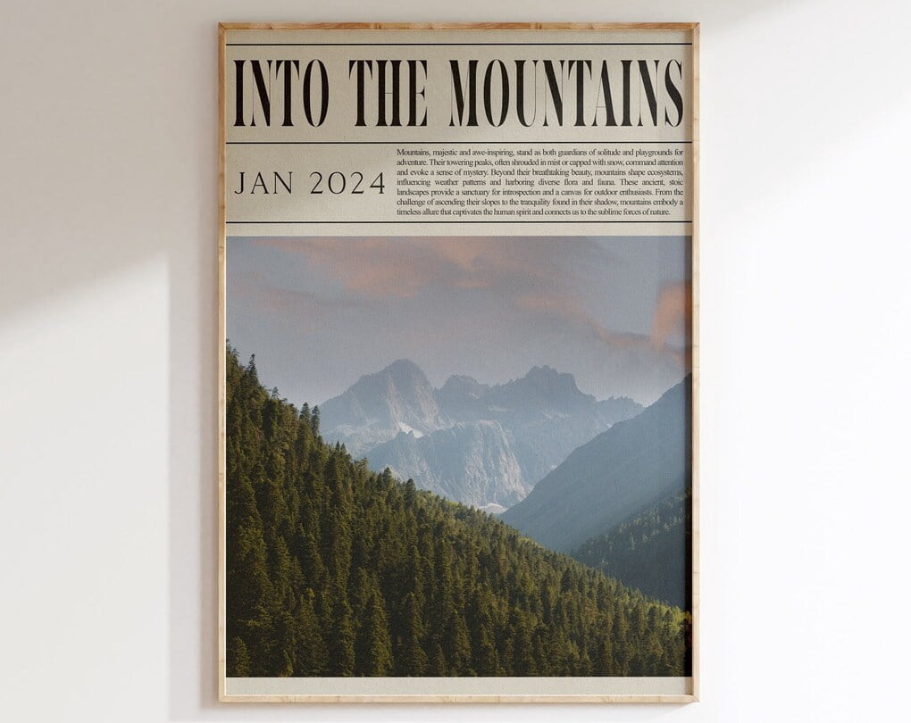 Nature Wall Art Mountain Print Granola Girl Decor Trendy Digital Art ...